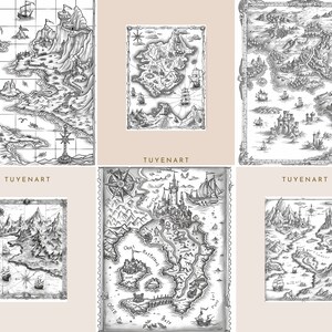 Fantasy Map Coloring Book, Landscapes Fantasy Worlds Coloring Page ...