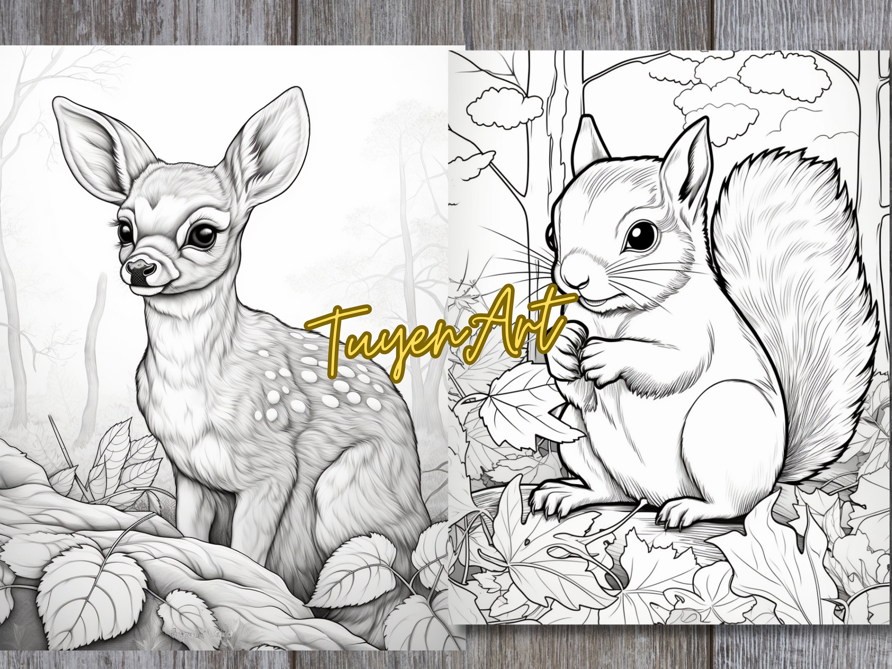 Autumn Animals Coloring Book, Fall Animals Coloring Pages, Autumn Charm ...