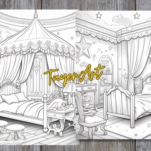 Magical Nursery Rooms Designs Coloring Book for Adults - Boho and ...