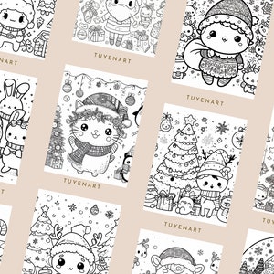 Kawaii Christmas Joy Coloring Book, Kawaii Gifts, Cute Kawaii Christmas ...
