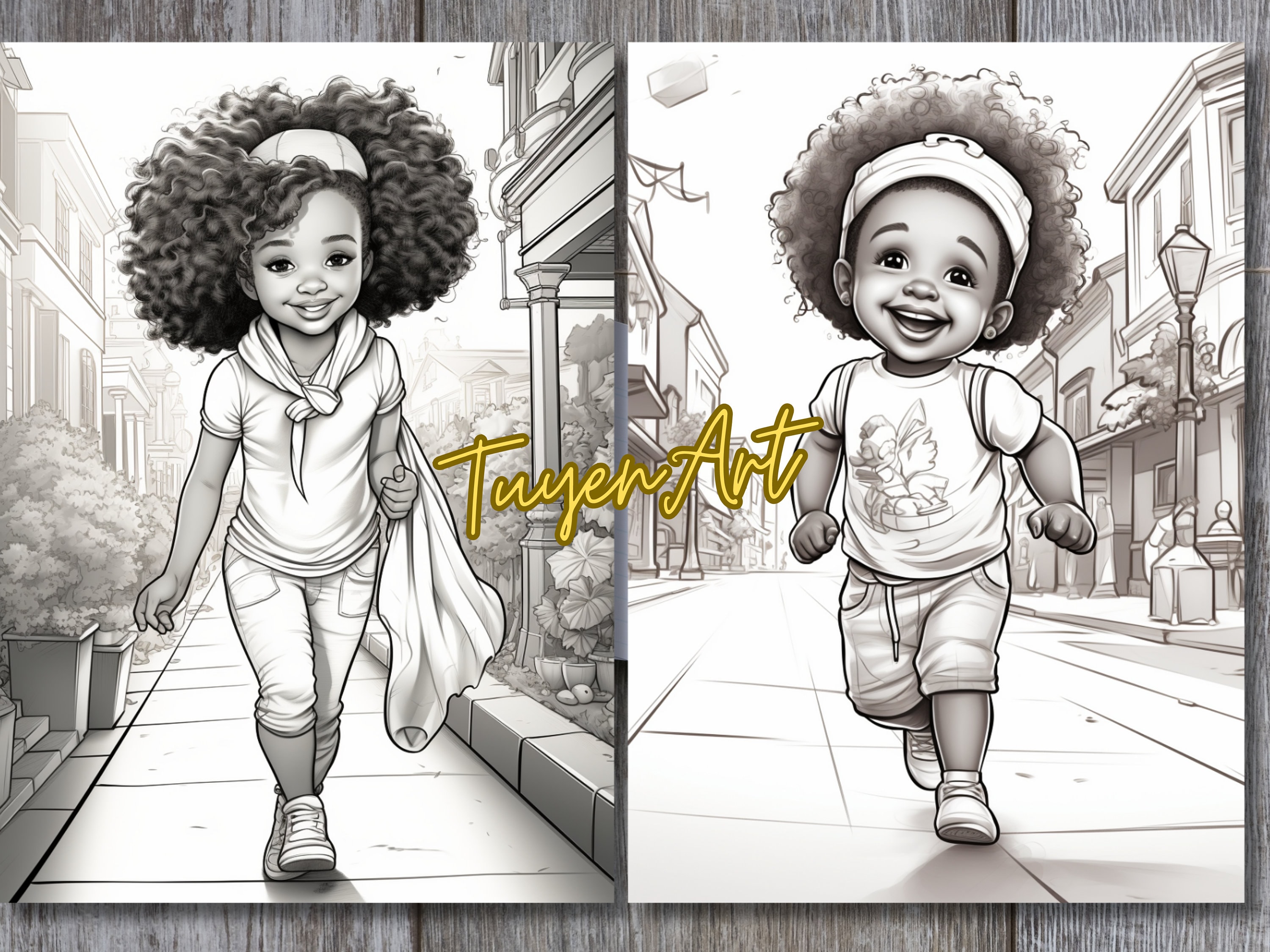Black Kids Magic Coloring Pages, Black Kids Coloring Book, Printable ...