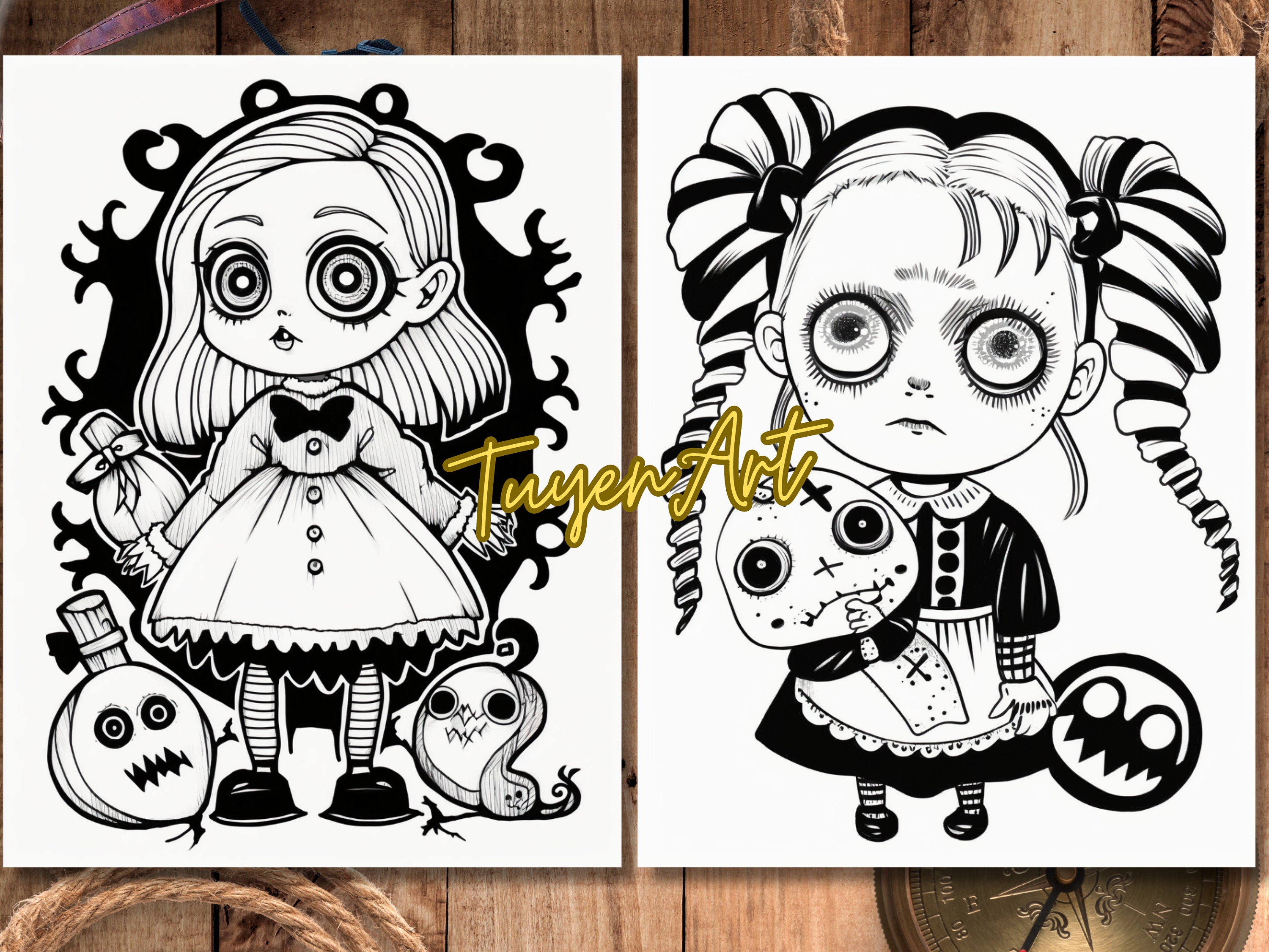 Spooky Girl Vol 2 Horror Coloring Book for Adults Coloring - Etsy