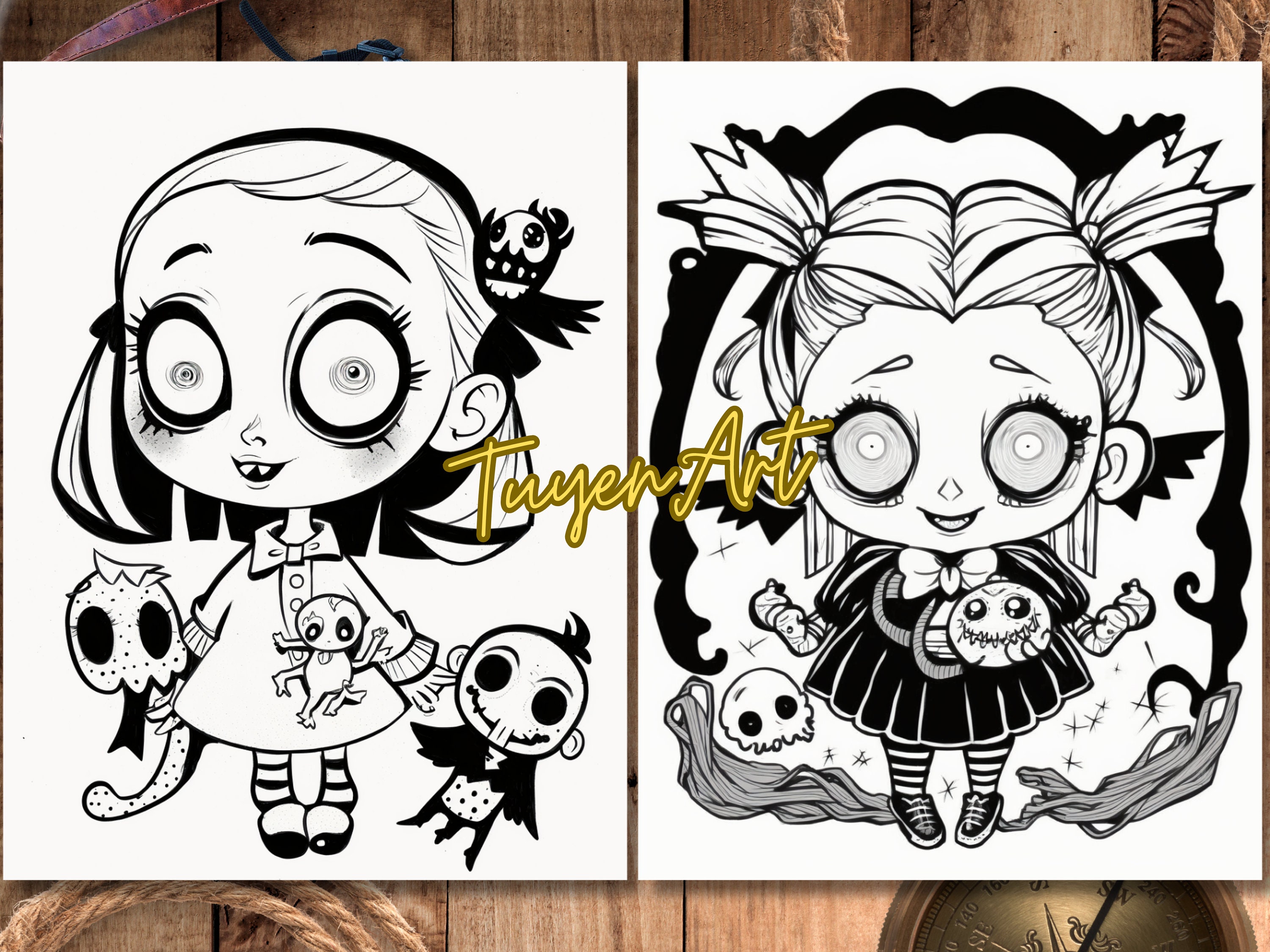 Spooky Girl Vol 2 Horror Coloring Book for Adults Coloring - Etsy