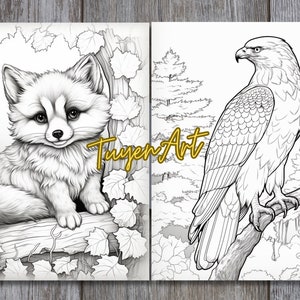 Autumn Animals Coloring Book, Fall Animals Coloring Pages, Autumn Charm ...