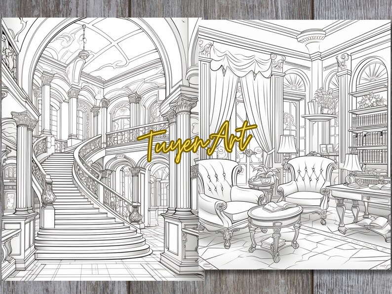 Interior Isometric Coloring Pages, House Isometric Coloring Book, Cozy ...