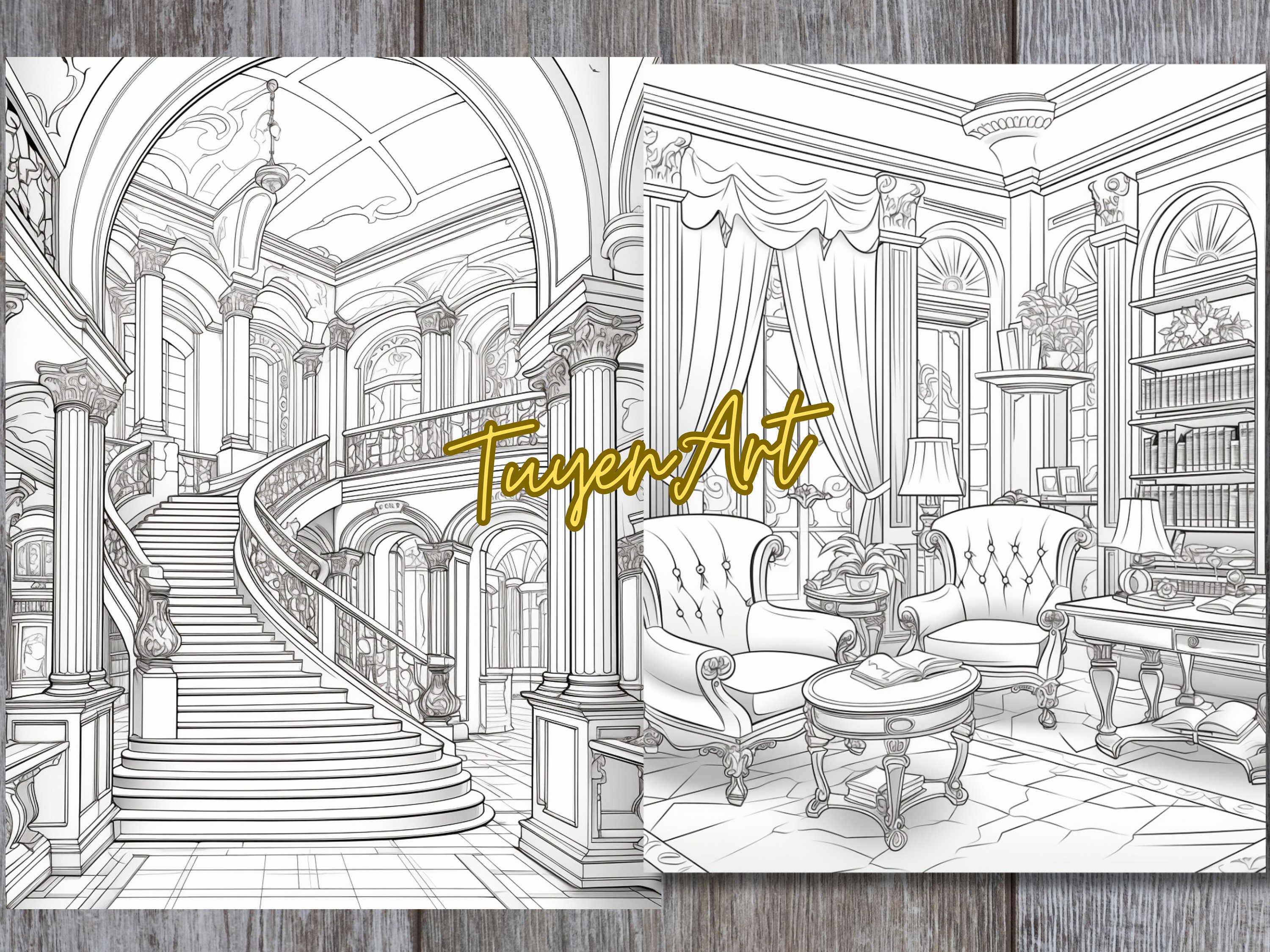 Interior Isometric Coloring Pages, House Isometric Coloring Book, Cozy ...