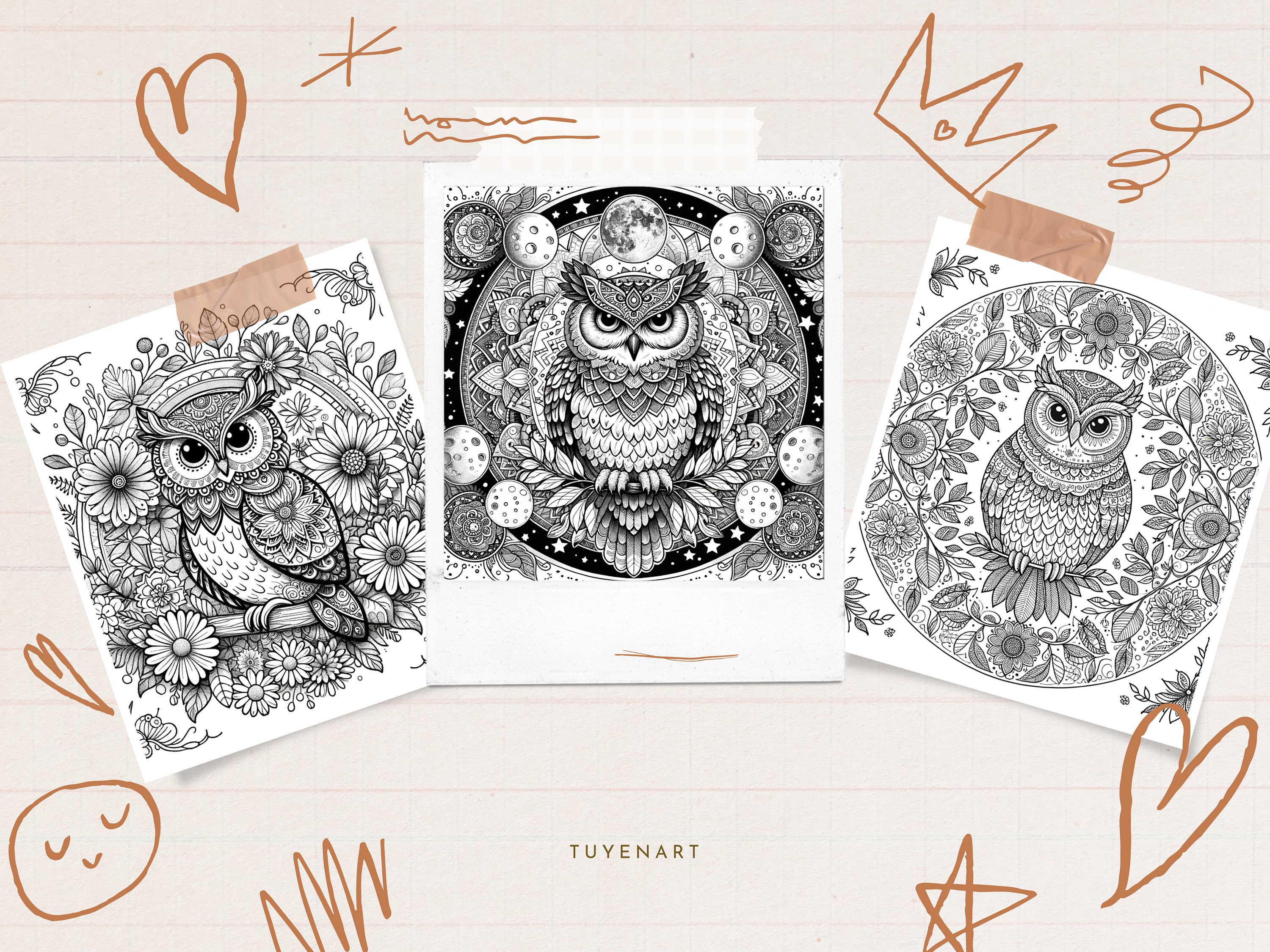 Owl Mandala Coloring Book, Owl Coloring Pages, Cute Owl, Mandala ...