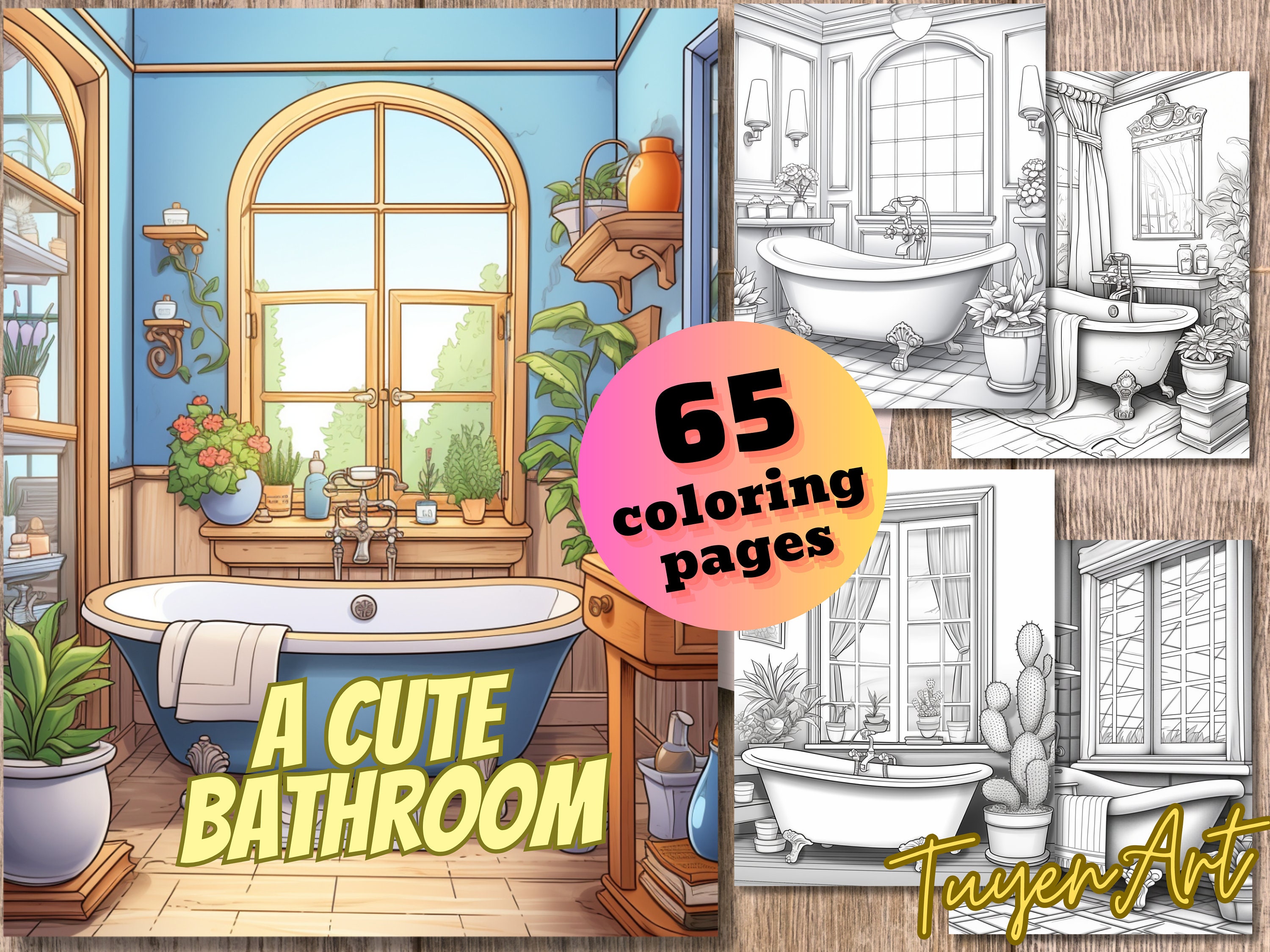 Bathroom Coloring Page, Cute and Cozy Home Interior Design Boho and ...