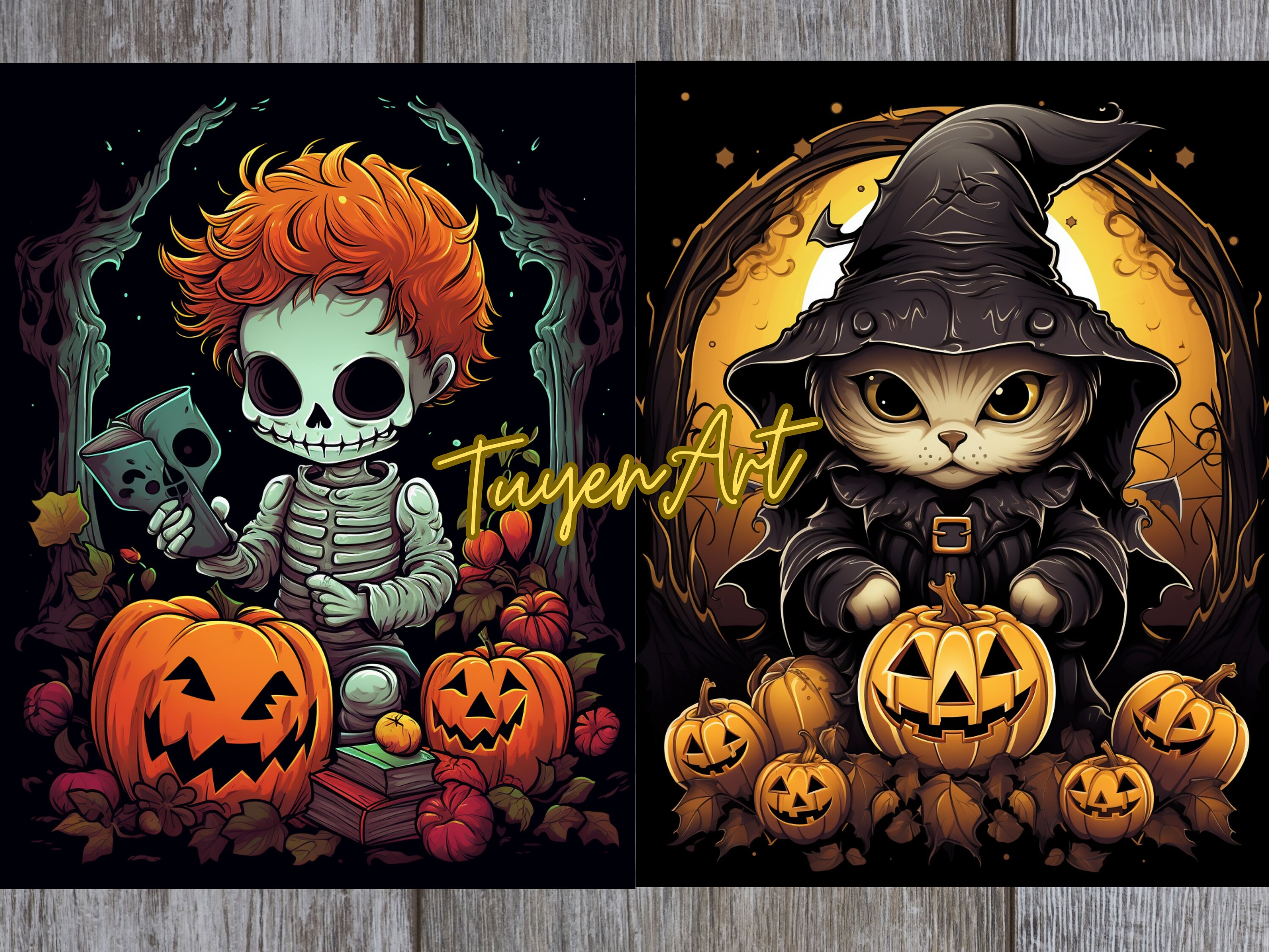 Halloween Bundle Coloring Book, Gothic Creepy, Zombie, Pumpkin, Witch ...