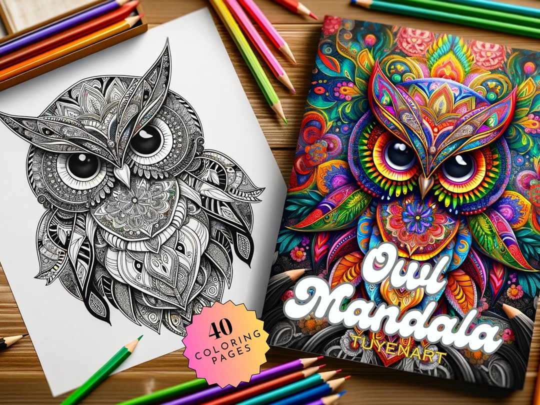 Owl Mandala Coloring Book, Owl Coloring Pages, Cute Owl, Mandala ...