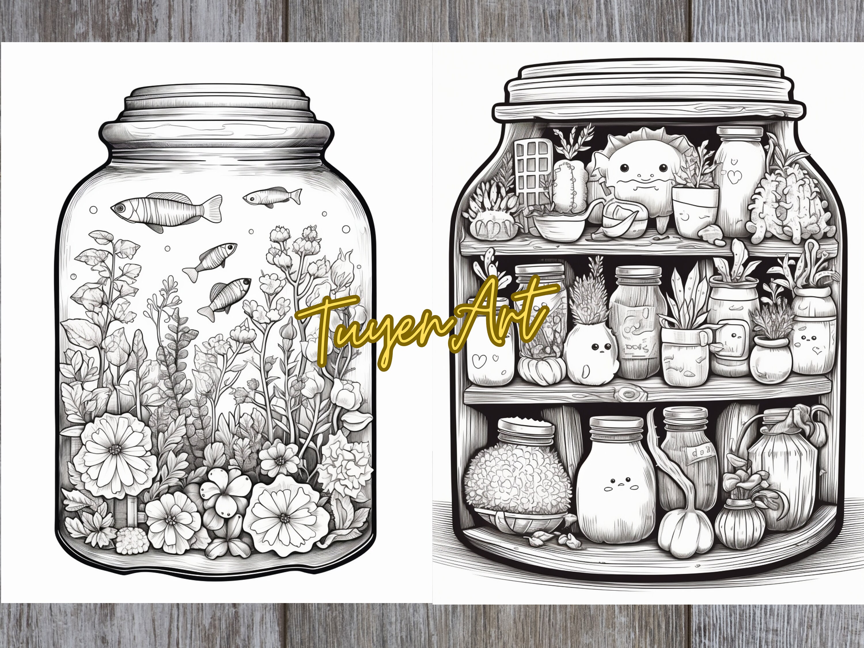 Life Inside Jar Coloring Book, in A Jar Coloring Pages, Jar Worlds for ...