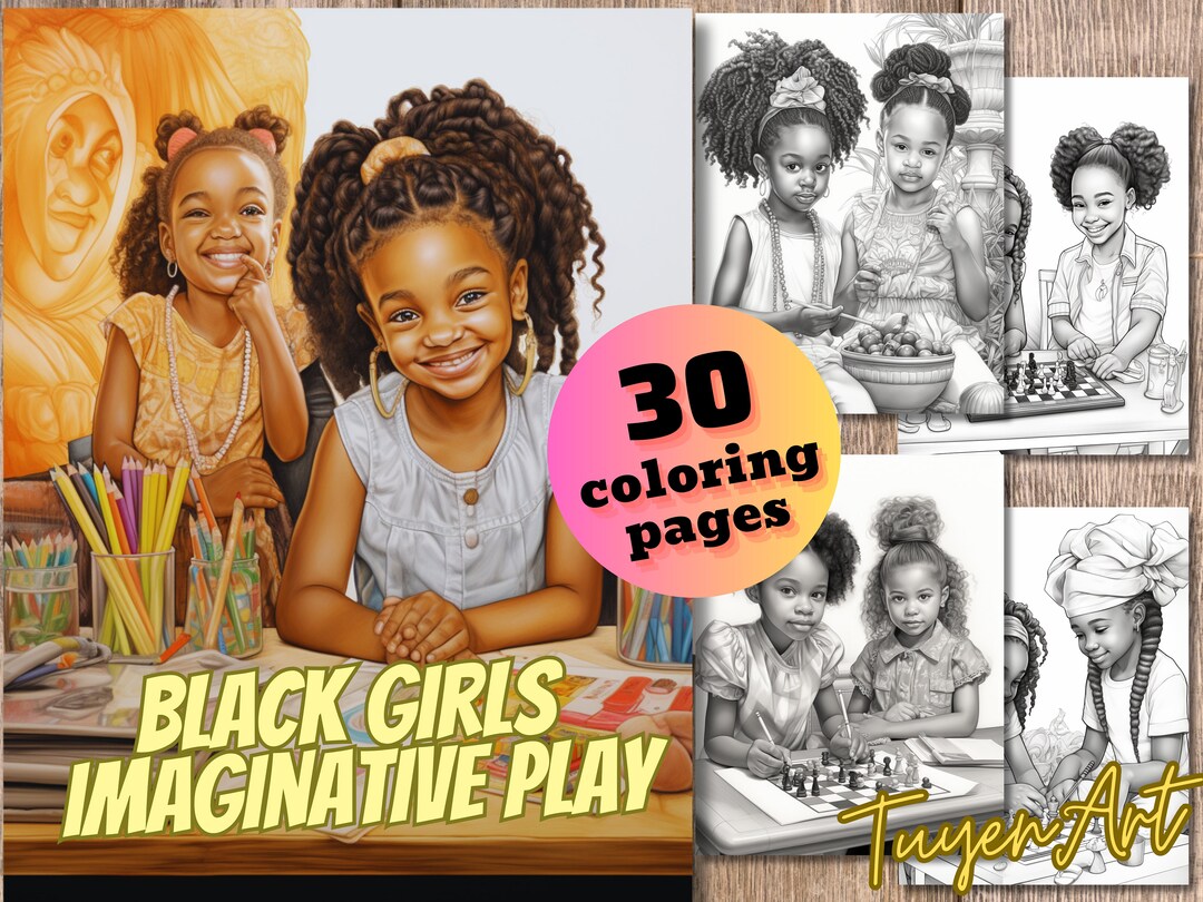 Black Girls Magic Coloring Book, Grayscale Coloring Book for Adults ...