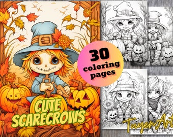 Halloween Coloring Pages Children Adult Printable Instant - Etsy