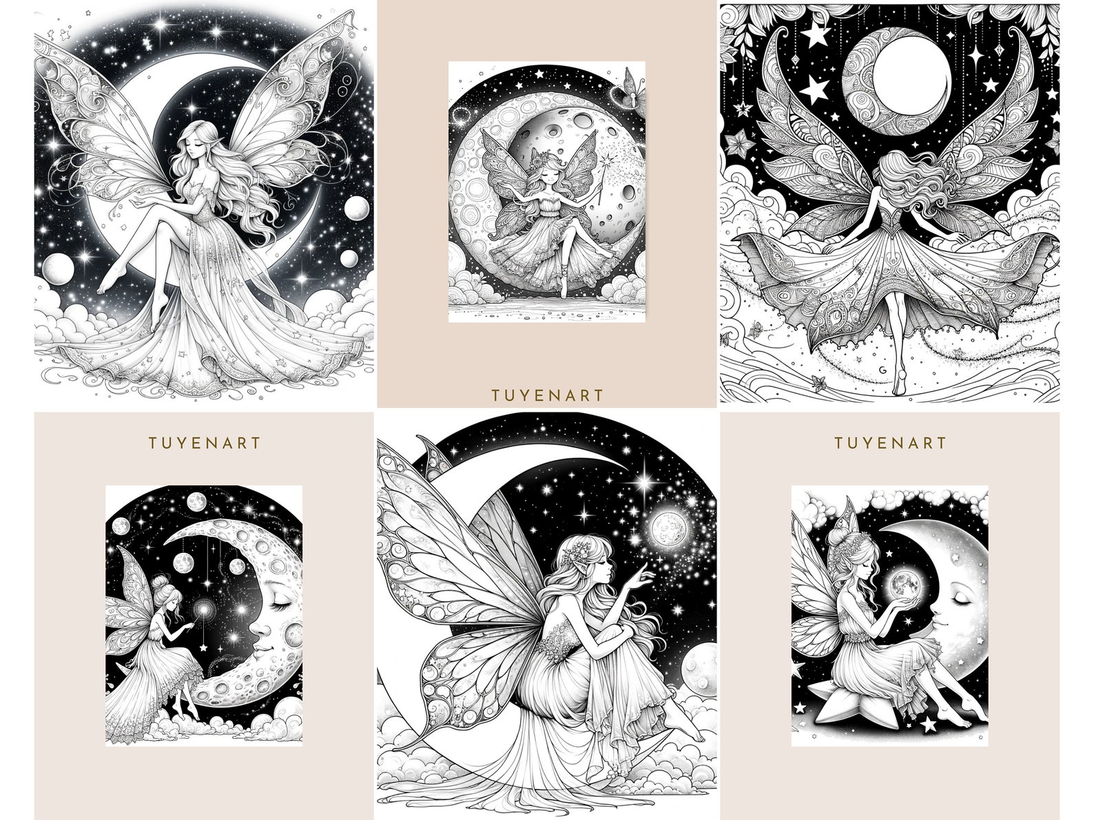 Moon Fairies Coloring Book, Fairy Girl Coloring Pages, Fantasy Coloring ...