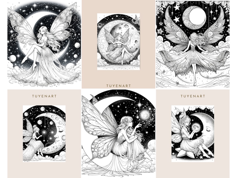 Moon Fairies Coloring Book, Fairy Girl Coloring Pages, Fantasy Coloring ...