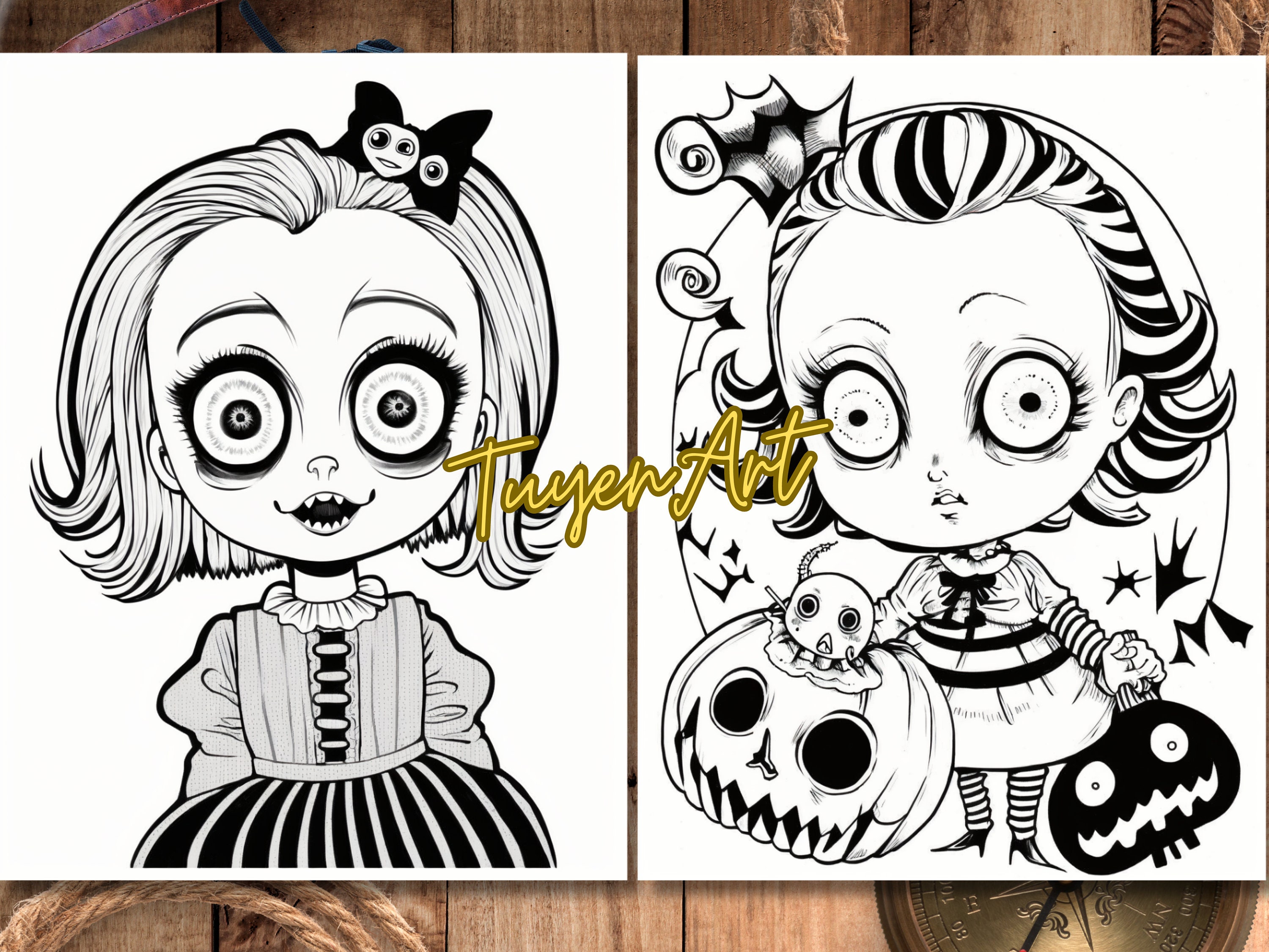 Spooky Girl Vol 2 Horror Coloring Book for Adults Coloring - Etsy