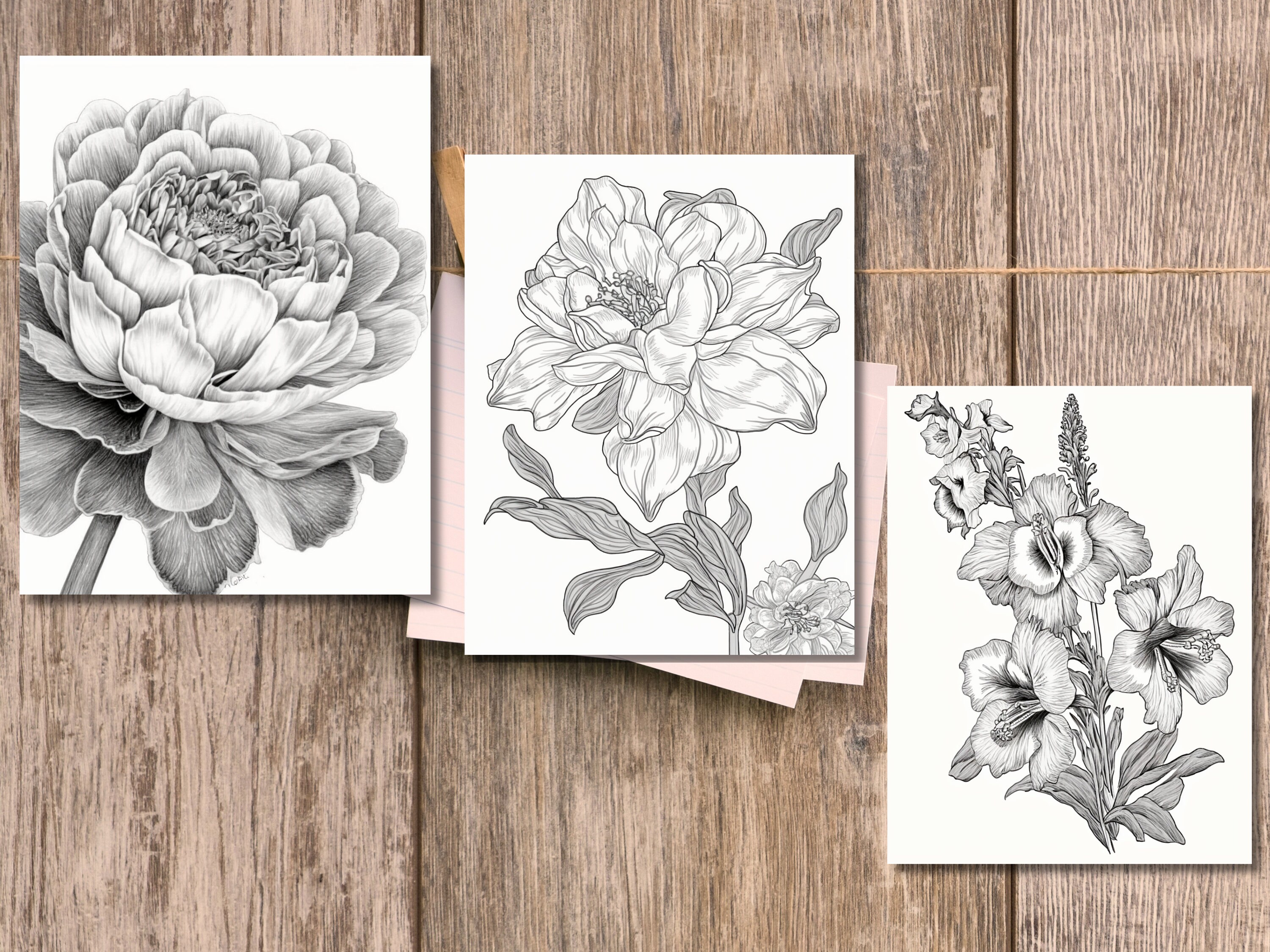 35 Flower Bundles Printable, Coloring Pages, Coloring Book, Adults Kids ...