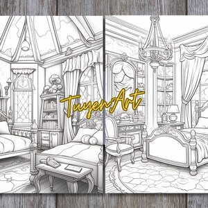 Magical Nursery Rooms Designs Coloring Book for Adults - Boho and ...