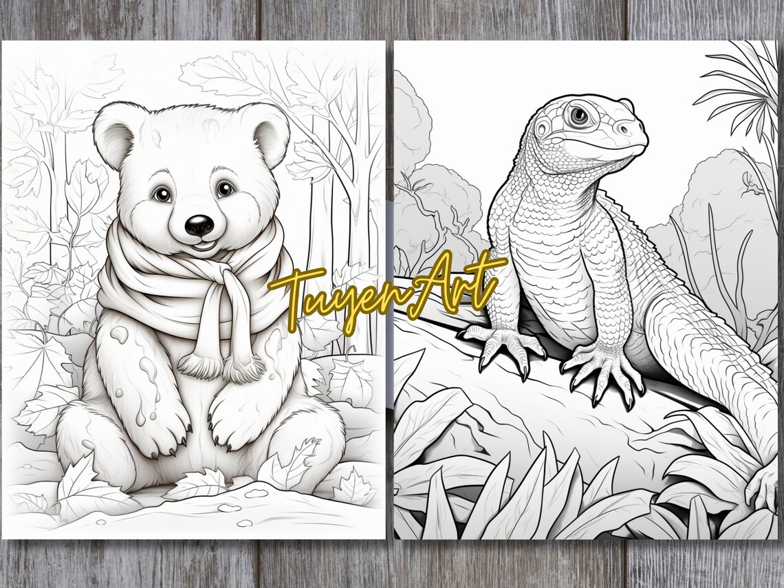 Autumn Animals Coloring Book, Fall Animals Coloring Pages, Autumn Charm ...