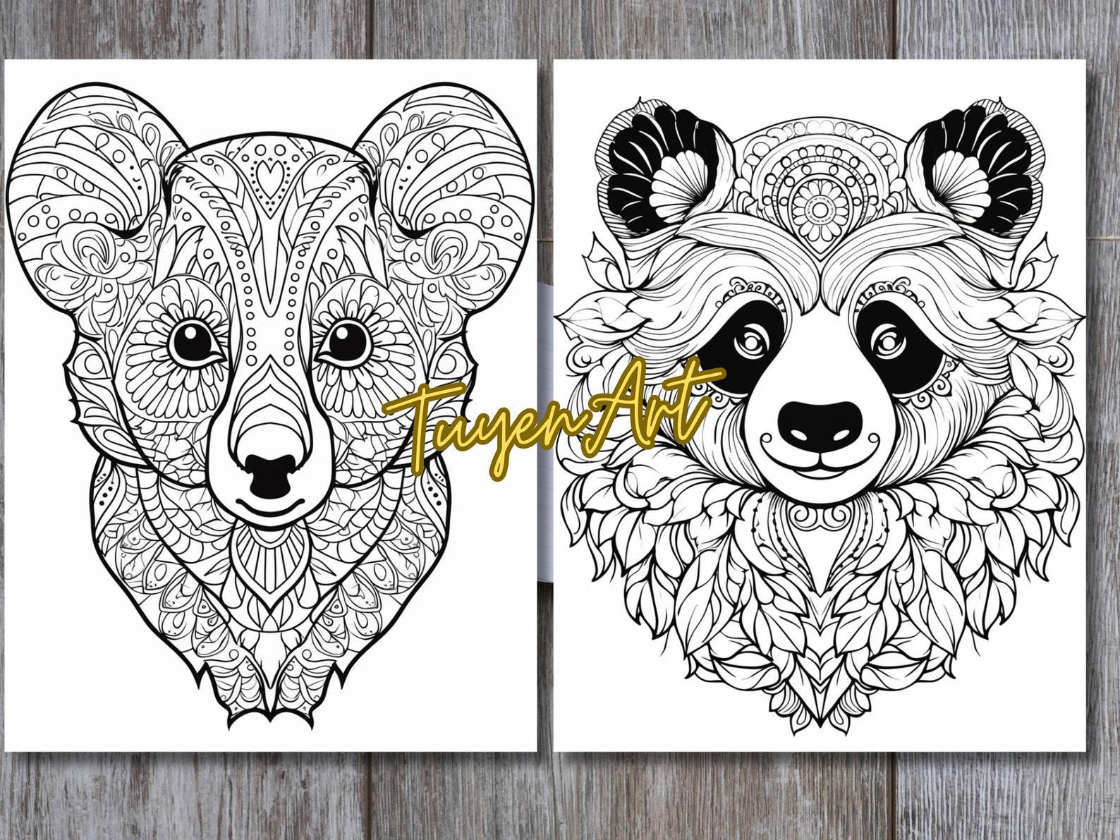 Animals Mandala Coloring Pages, Coloring Book for Adults Kids Teen ...