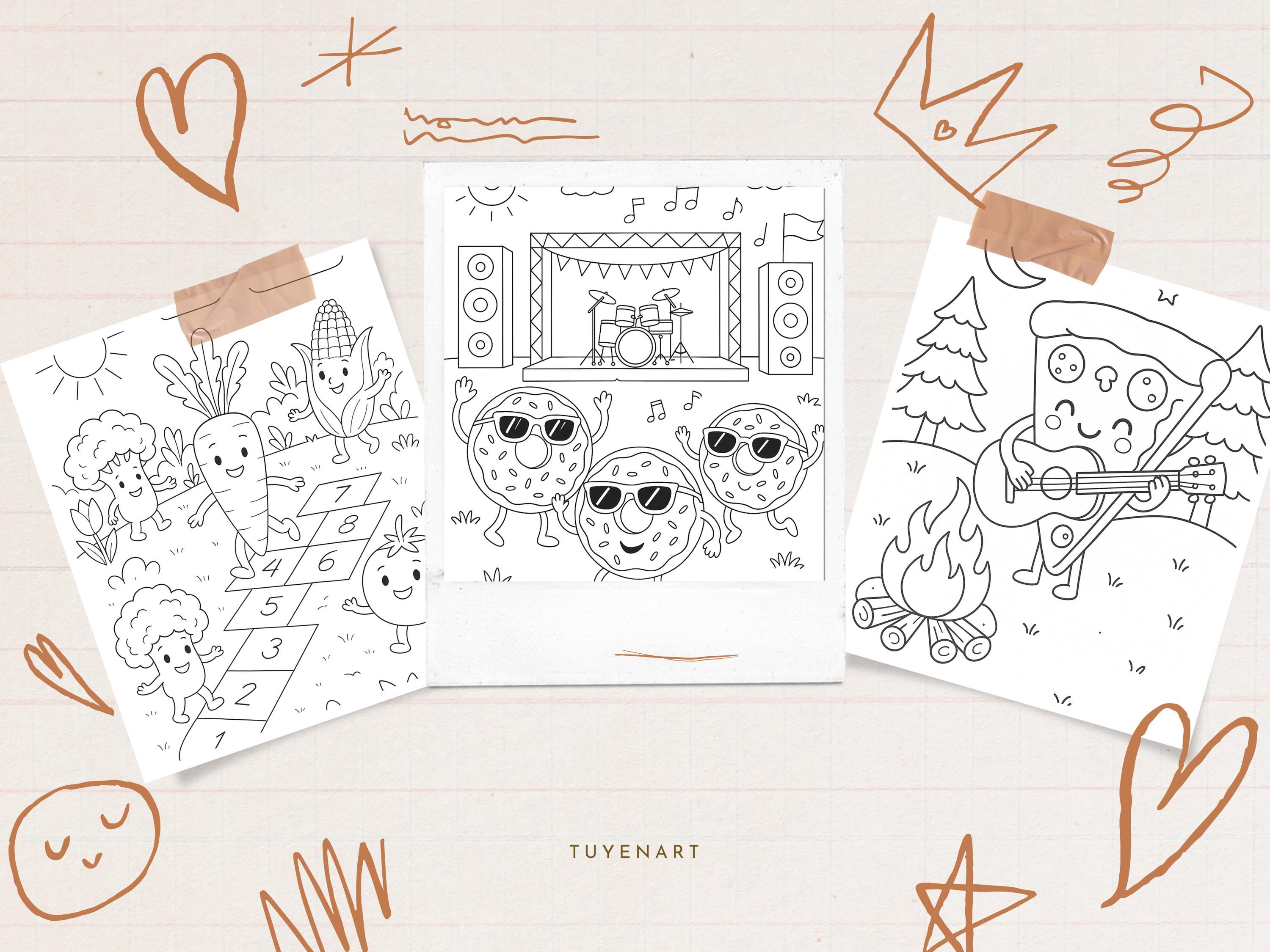 Foodie Friends Cozy - Vol 2 Coloring Book, Cute for All Printable ...