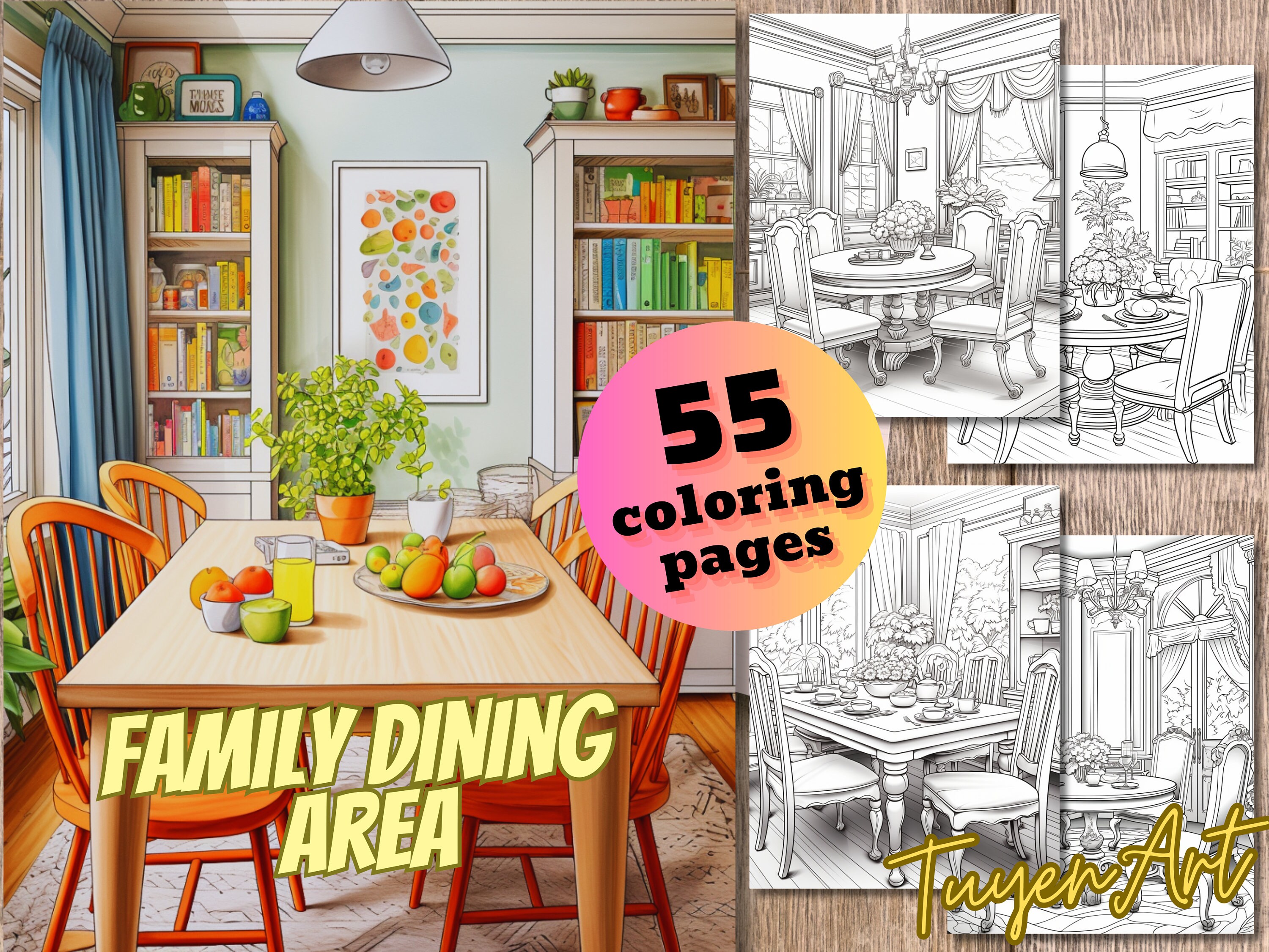 Dining Table Coloring Page