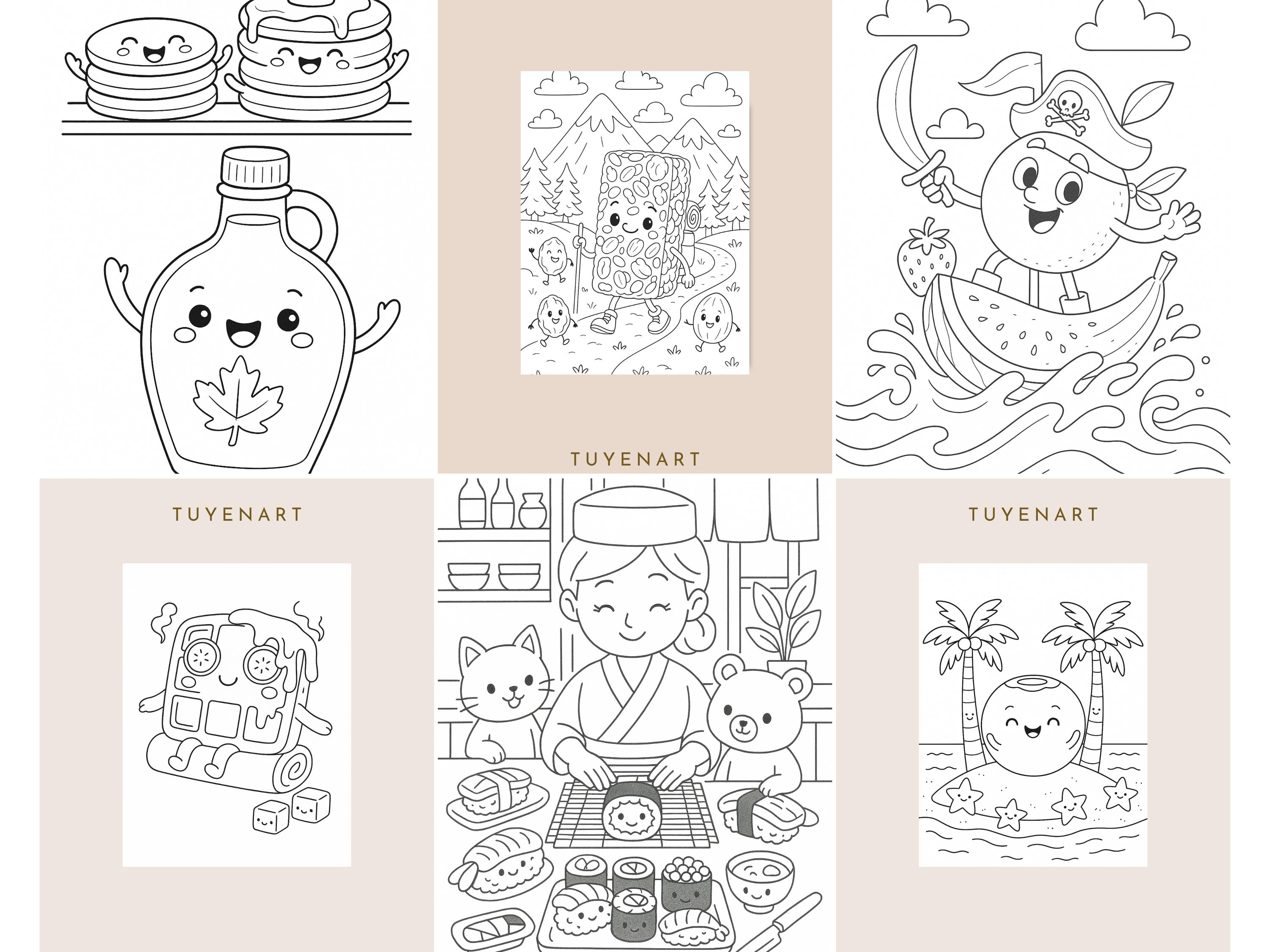 Foodie Friends Cozy - Vol 2 Coloring Book, Cute for All Printable ...