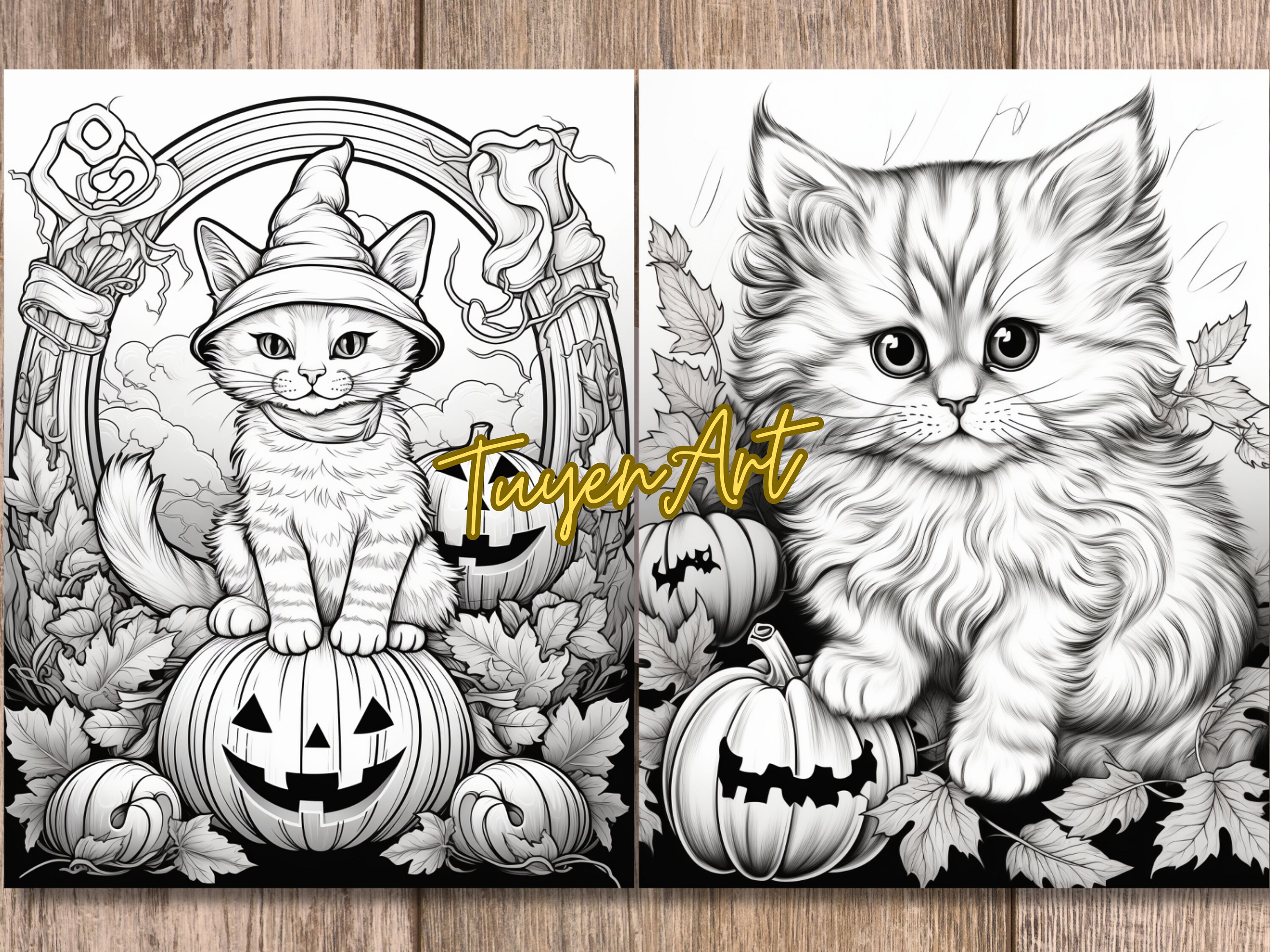 Halloween Animals Coloring Book, Gothic Pumpkin Cutties Coloring Pages ...