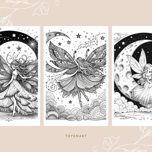 Moon Fairies Coloring Book, Fairy Girl Coloring Pages, Fantasy Coloring ...