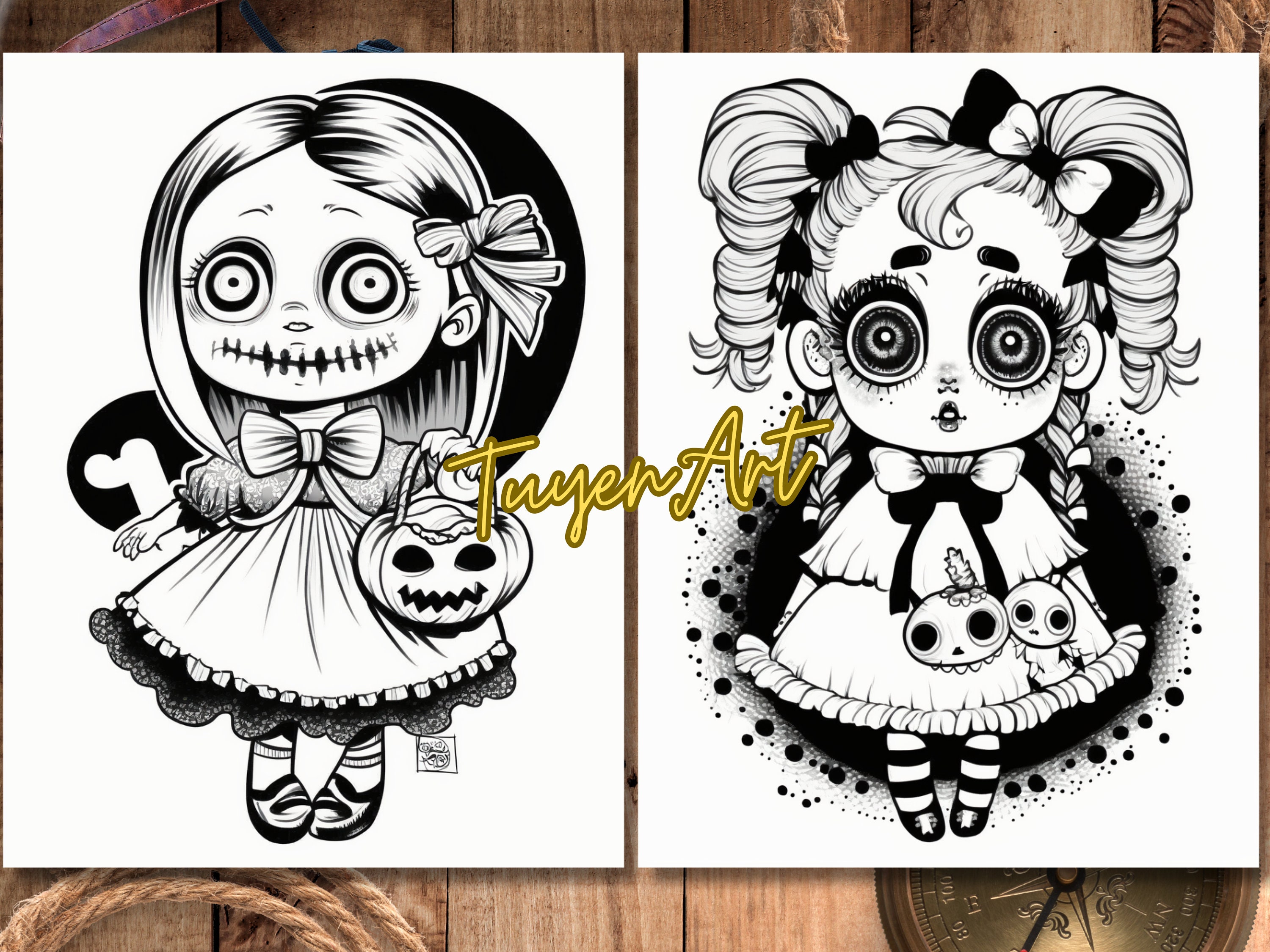 Spooky Girl Vol 2 Horror Coloring Book for Adults Coloring - Etsy