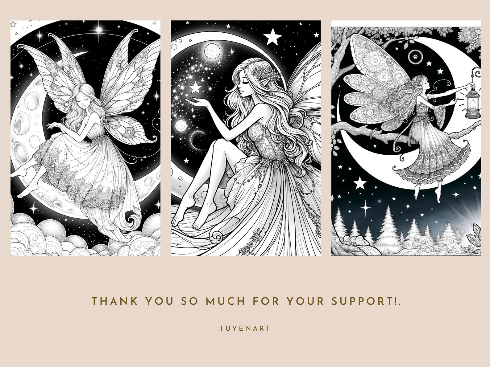 Moon Fairies Coloring Book, Fairy Girl Coloring Pages, Fantasy Coloring ...