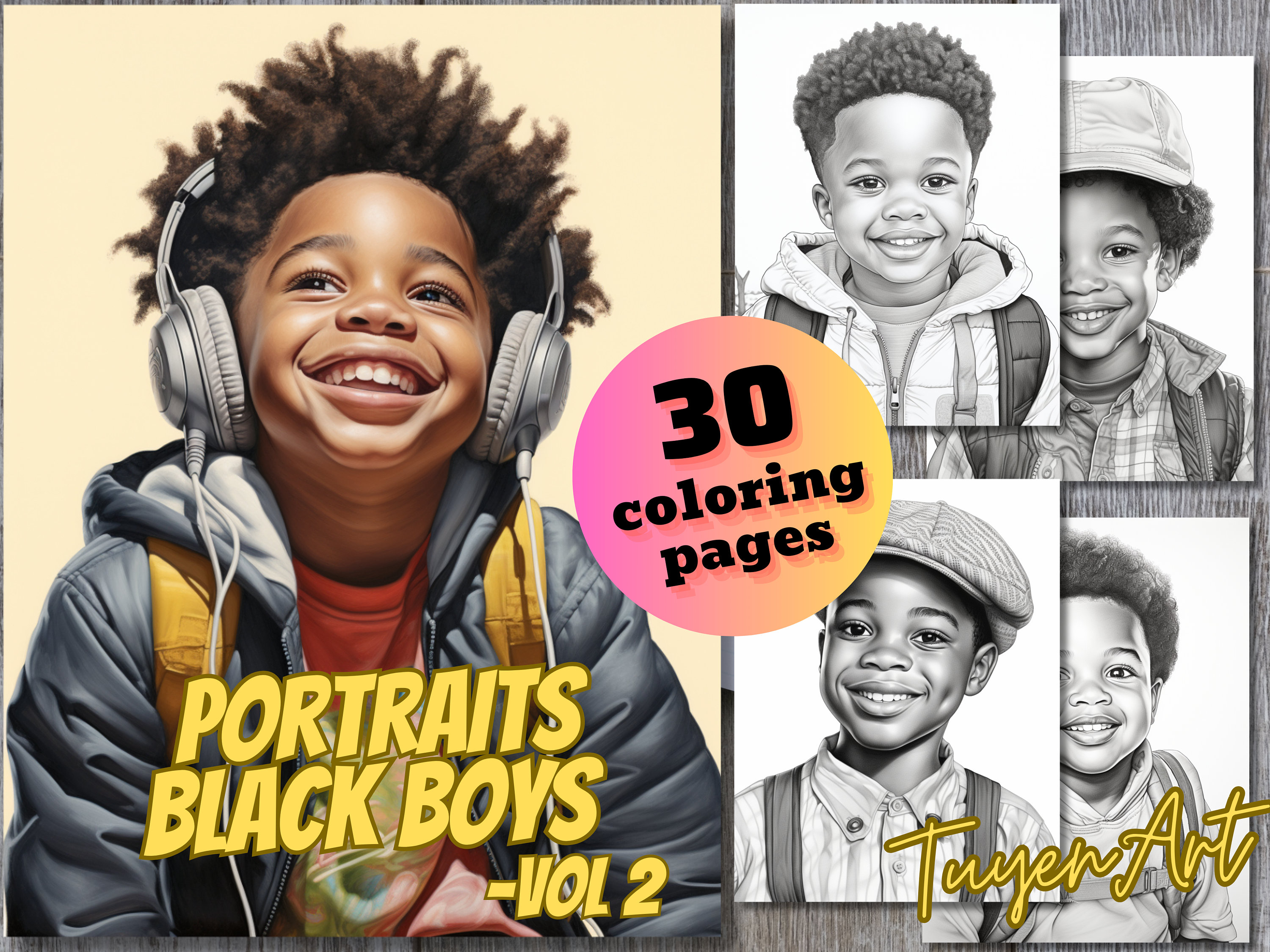 Portraits of Young Black Boys Magic - Coloring Pages, Afro Boy, Black ...