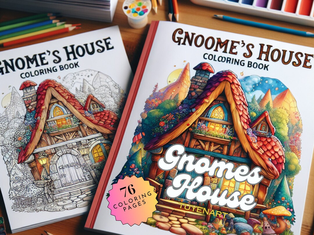 Gnome House Coloring Book, Gnome Fairy House Coloring Pages, Forest ...
