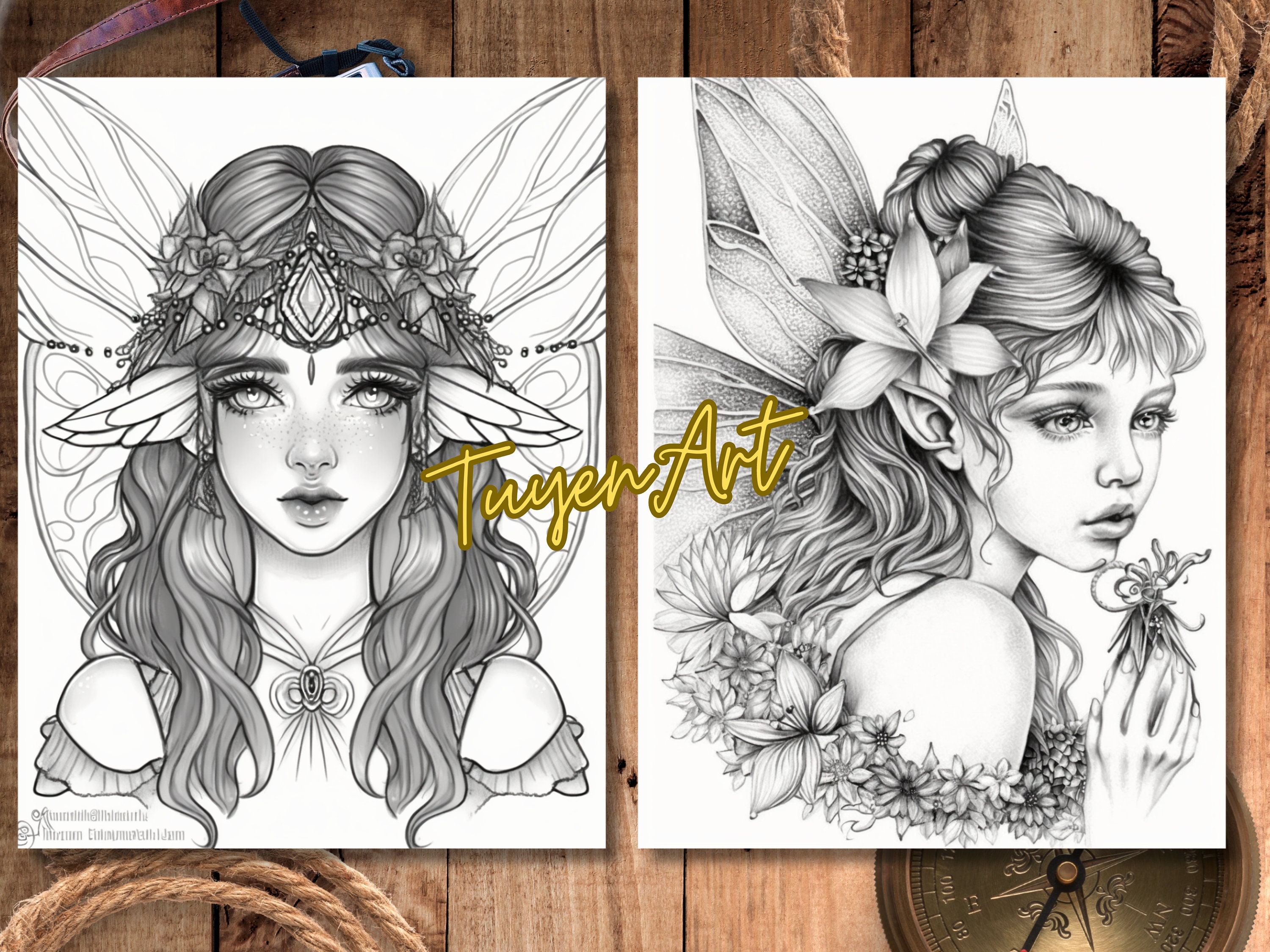 Princess Fairy Tale Coloring Book, Adult Coloring Pages, Fairies ...