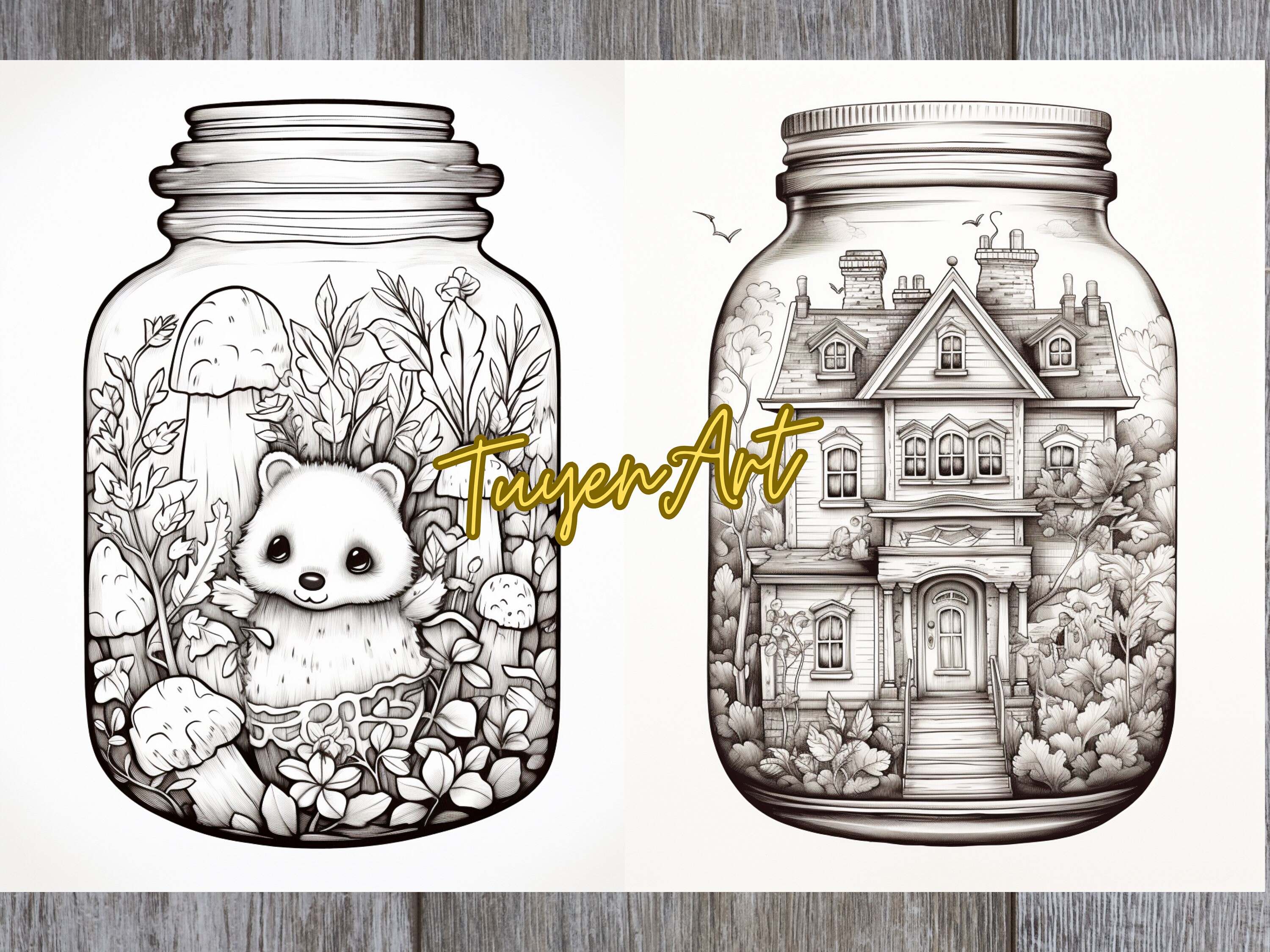 Life Inside Jar Coloring Book, in A Jar Coloring Pages, Jar Worlds for ...