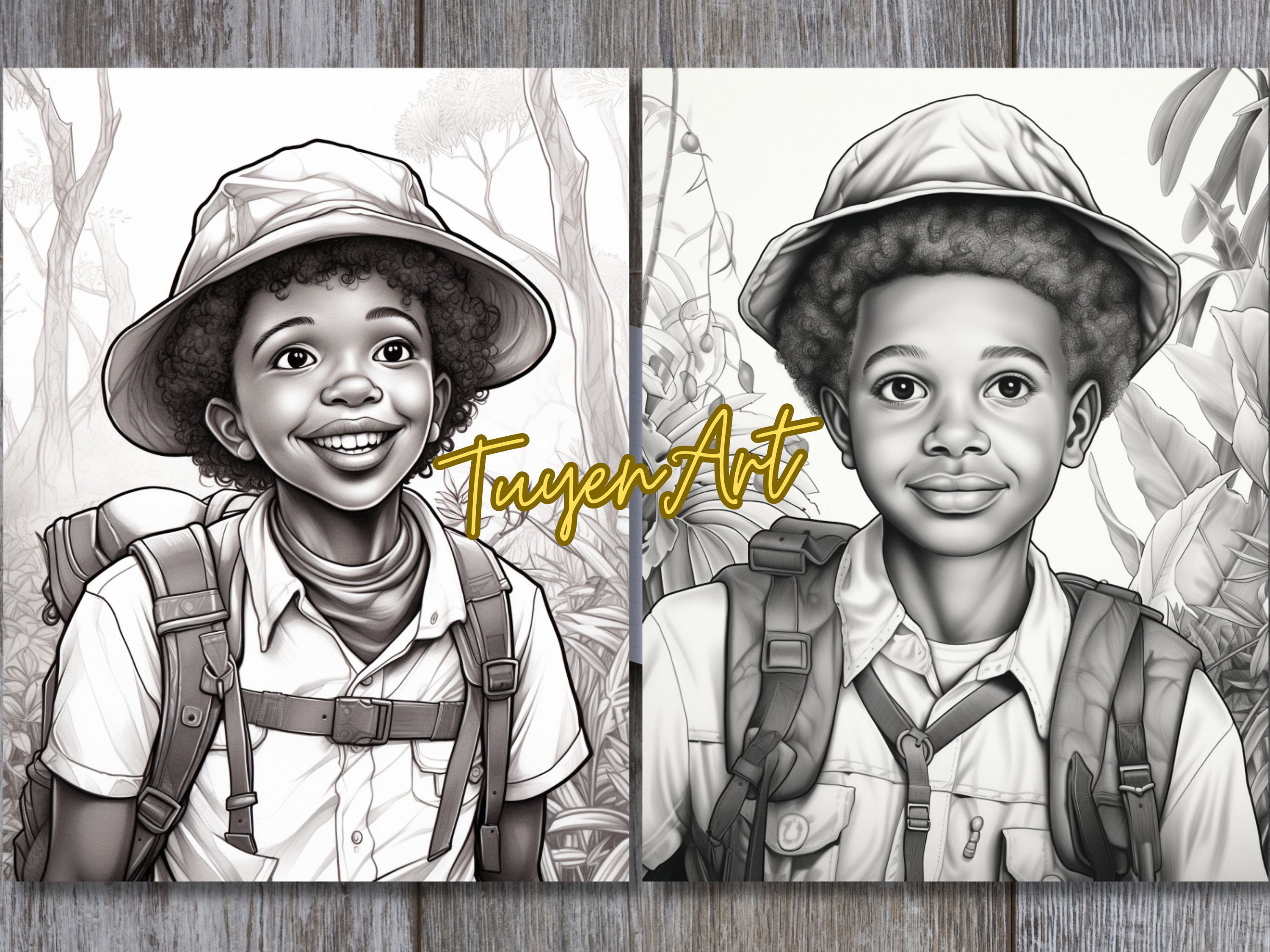 Black Boy Magic Coloring Pages, Afro Boy, Black Kids Coloring Book ...