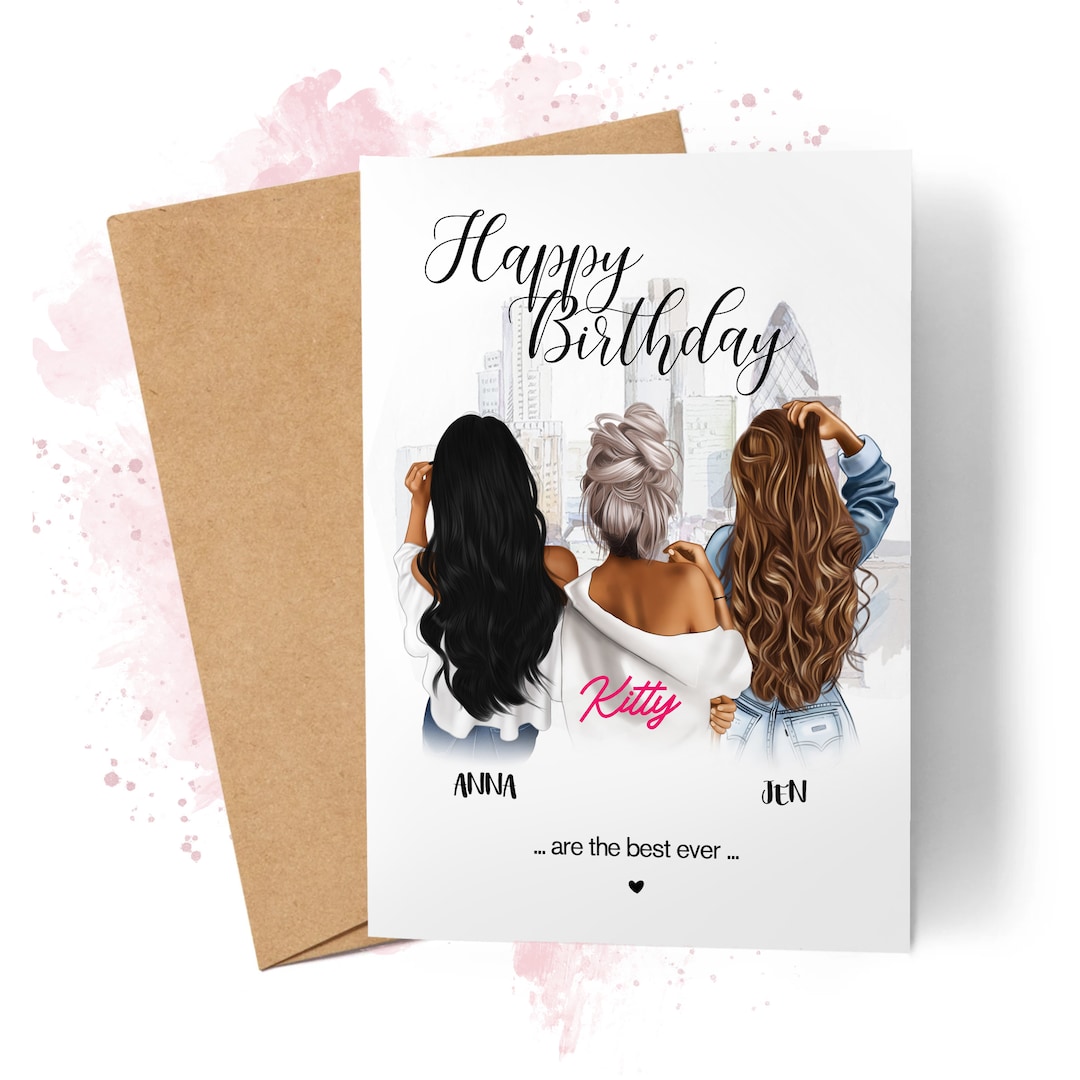 Custom Friends Birthday Card, Personalized Best Friends Birthday Card ...