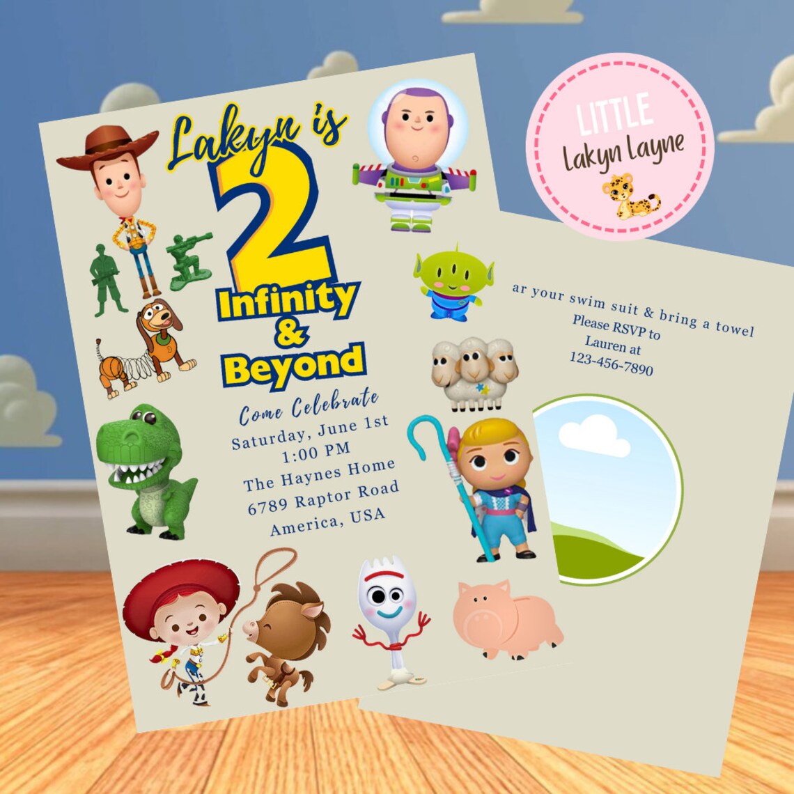 EDITABLE Toy Story Invitation Two Infinity Woody Invitation - Etsy