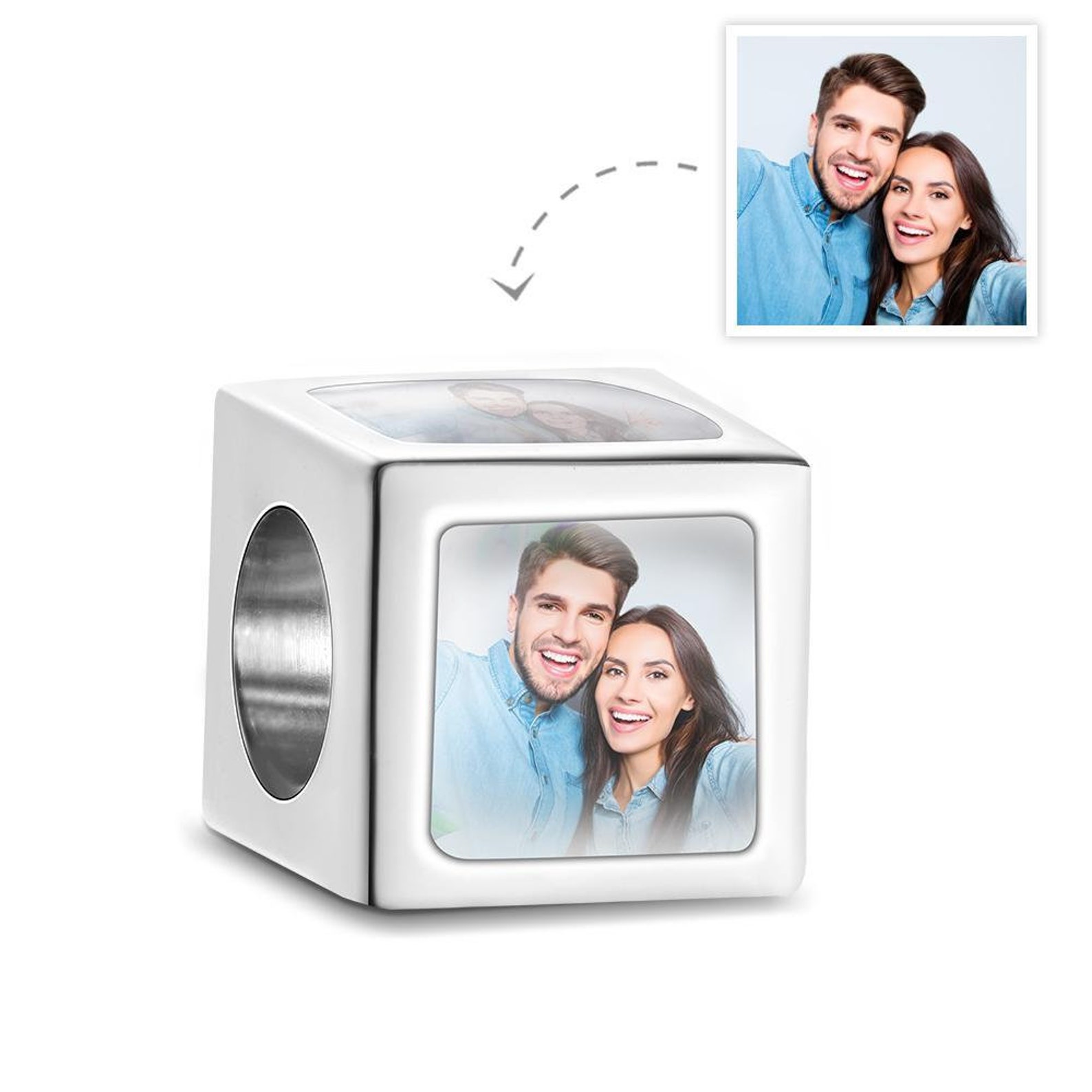 Custom Pandora Charm - Four-sided Photo Charm - Picture Charm - Unique ...