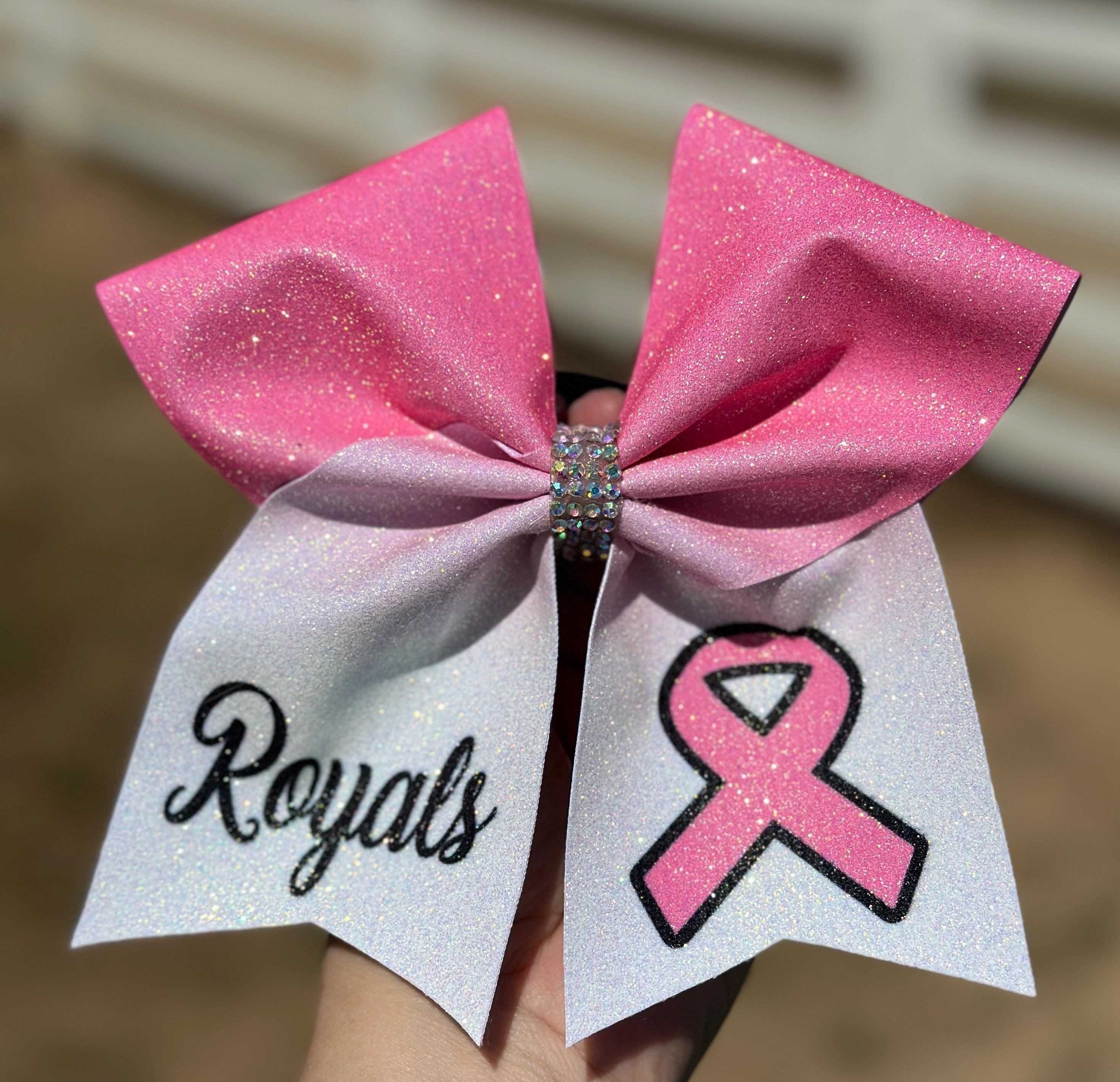 Ombré Pink Awareness Bow With Ribbon and Team Name - Etsy