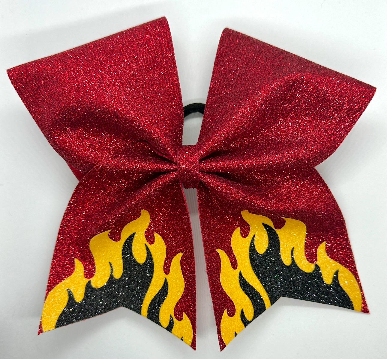 Double Flame Glitter Bow - Etsy