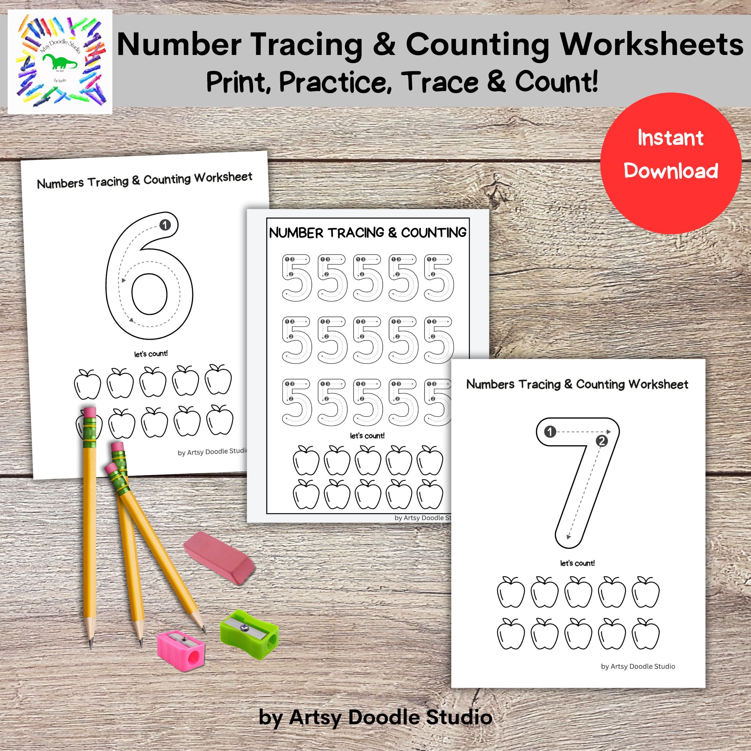 Number Tracing Worksheets, Traceable Numbers, Preschool Worksheets ...