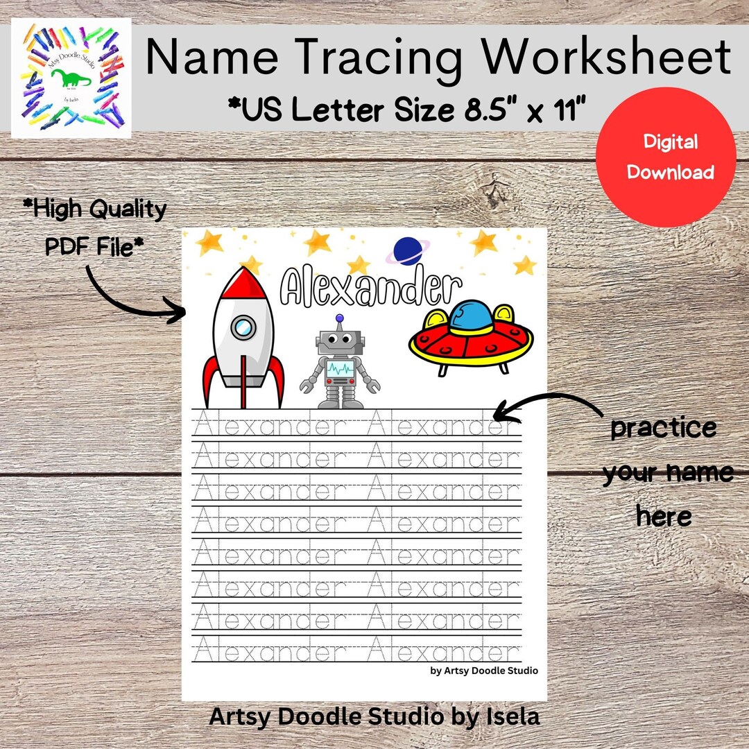Personalized Name Tracing Worksheet, Custom Name Trace Sheet, Preschool ...