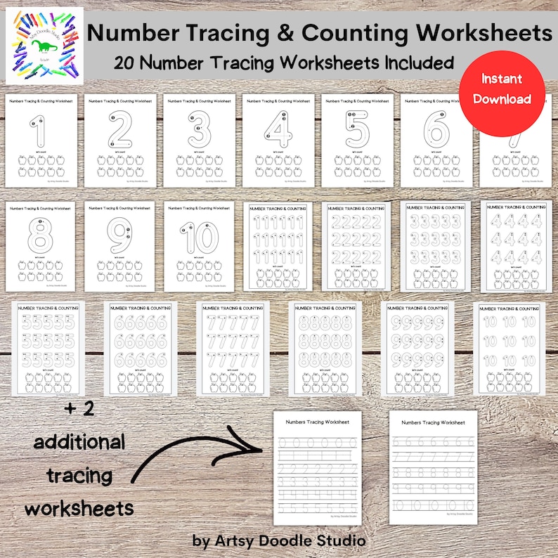 Number Tracing Worksheets, Traceable Numbers, Preschool Worksheets ...