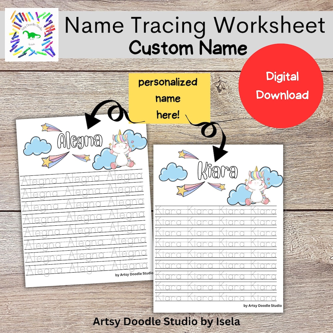 Personalized Name Tracing Worksheet, Custom Name Trace Sheet, Preschool ...
