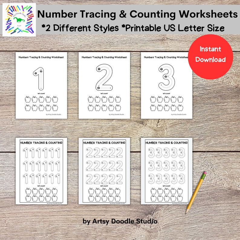 Number Tracing Worksheets, Traceable Numbers, Preschool Worksheets ...