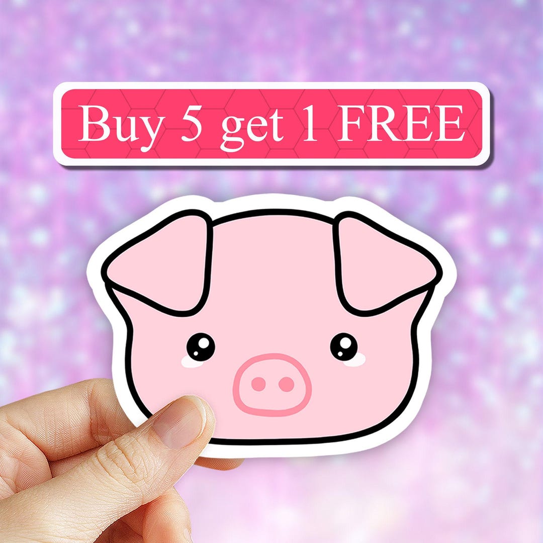 Cute Piggie Sticker, Pig Vinyl Stickers, VSCO Stickers, Laptop Stickers ...