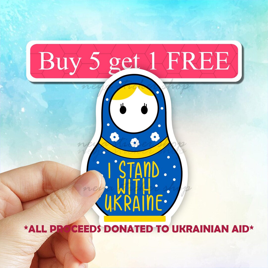 I Stand With Ukraine Sticker, Support Ukraine, Nesting Doll Sticker ...
