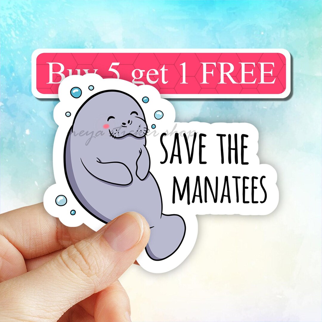 Save the Manatees Sticker, VSCO Stickers, Laptop Decal, Vinyl Aesthetic ...