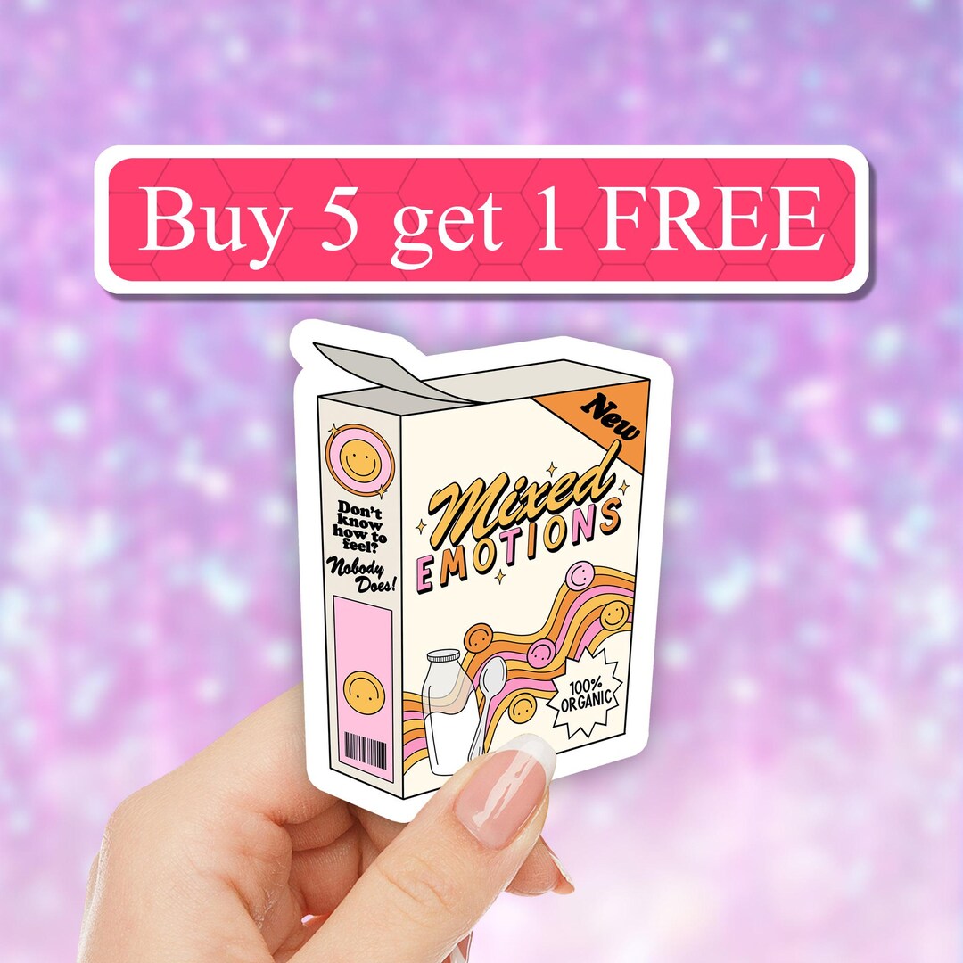 Mixed Emotions Feelings Sticker, Therapist Sticker, Emotions Wheel ...